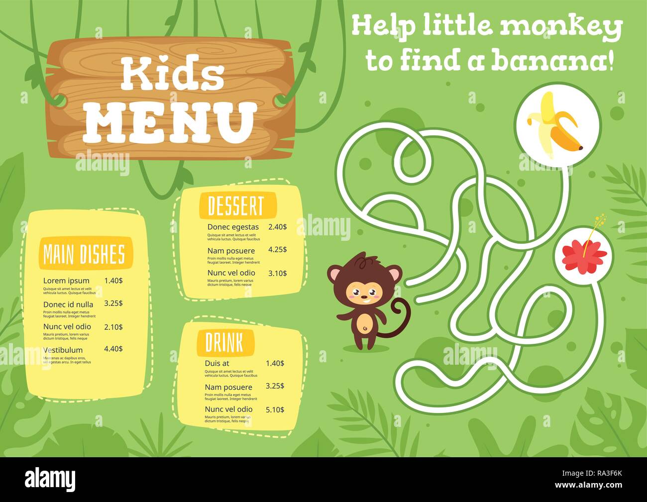 Kids menu maze hi-res stock photography and images - Alamy