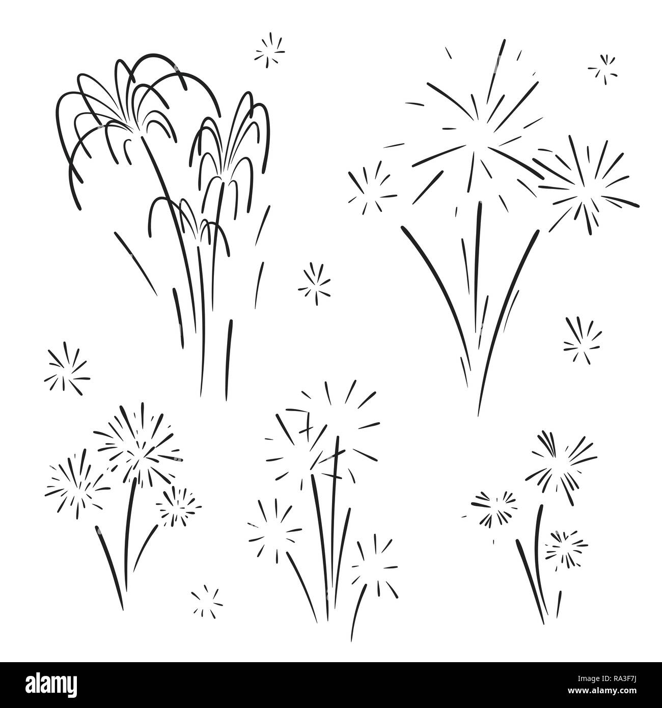 Holiday fireworks sketch hi-res stock photography and images - Alamy