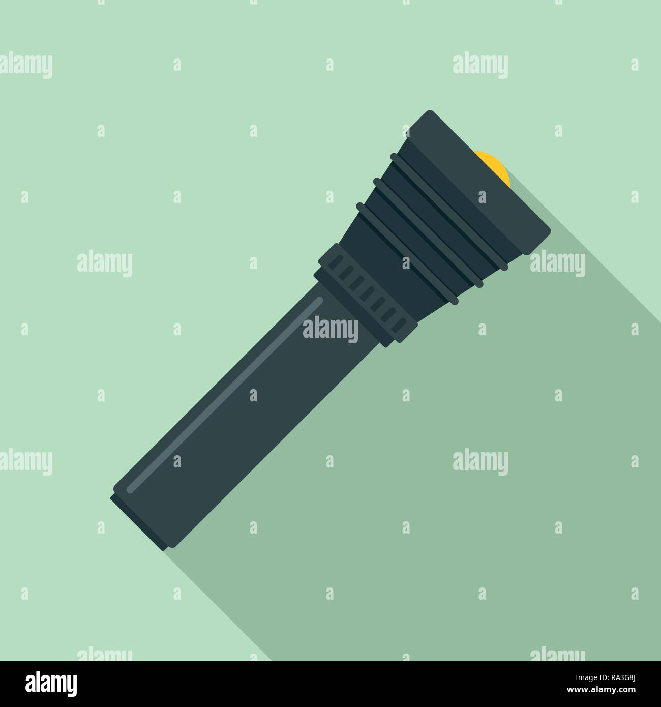 Police flashlight icon. Flat illustration of police flashlight vector ...