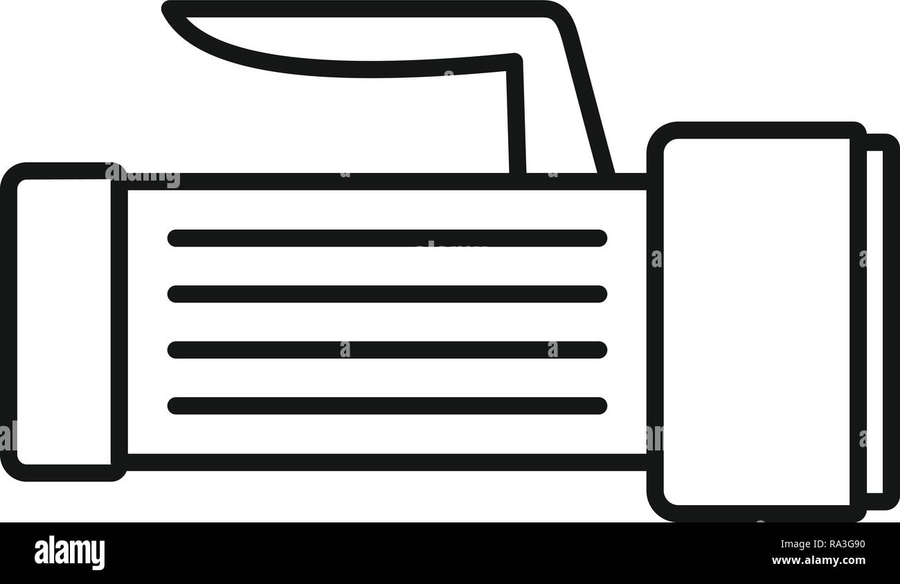 Flashlight icon. Outline flashlight vector icon for web design isolated ...