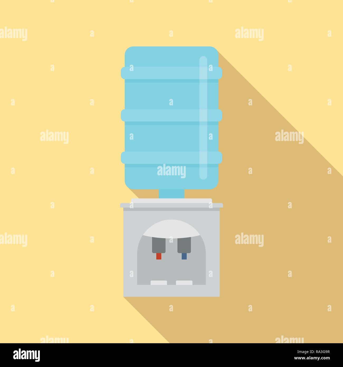Plastic water cooler icon. Flat illustration of plastic water cooler ...