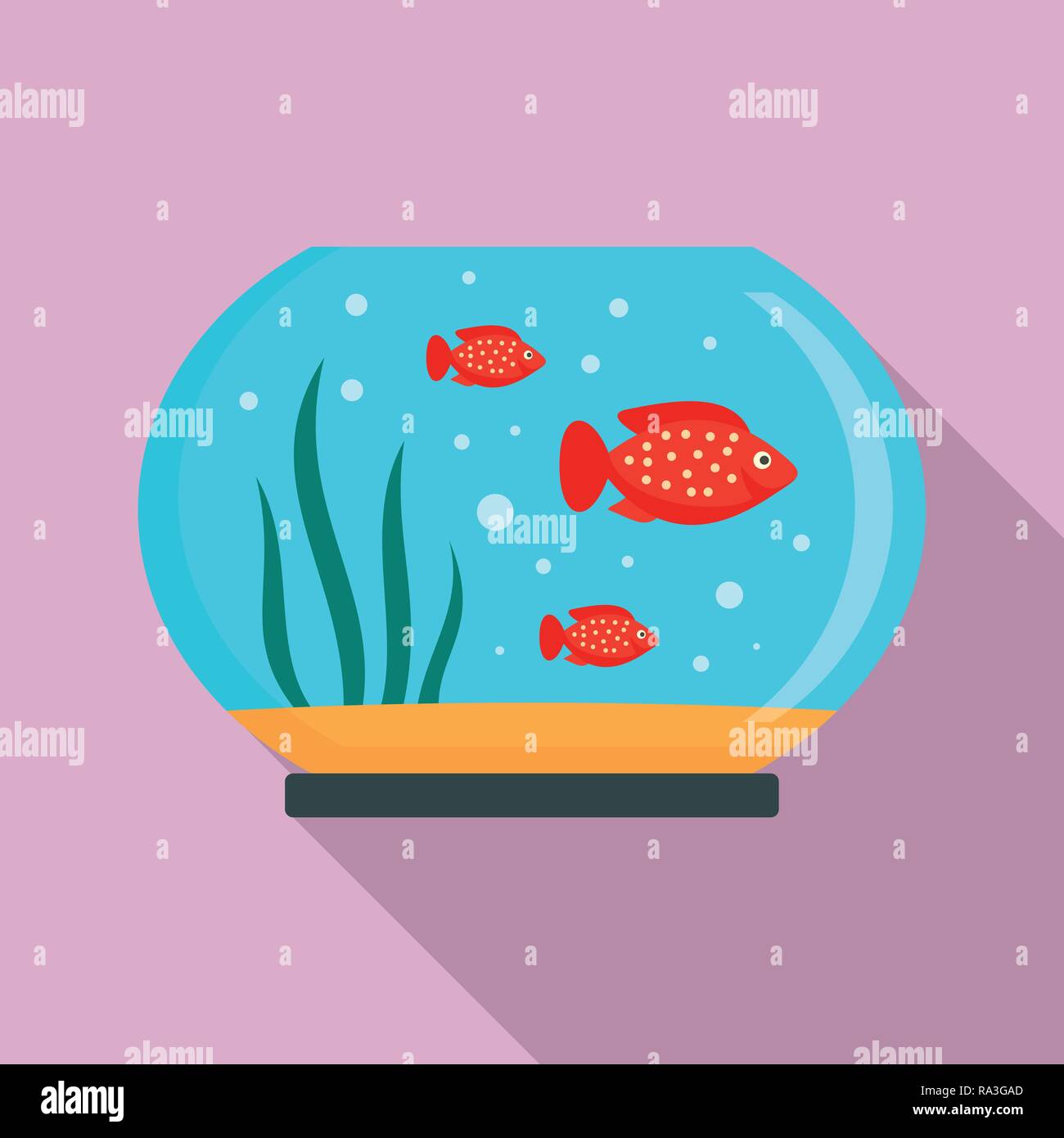 Red fish aquarium icon. Flat illustration of red fish aquarium vector ...