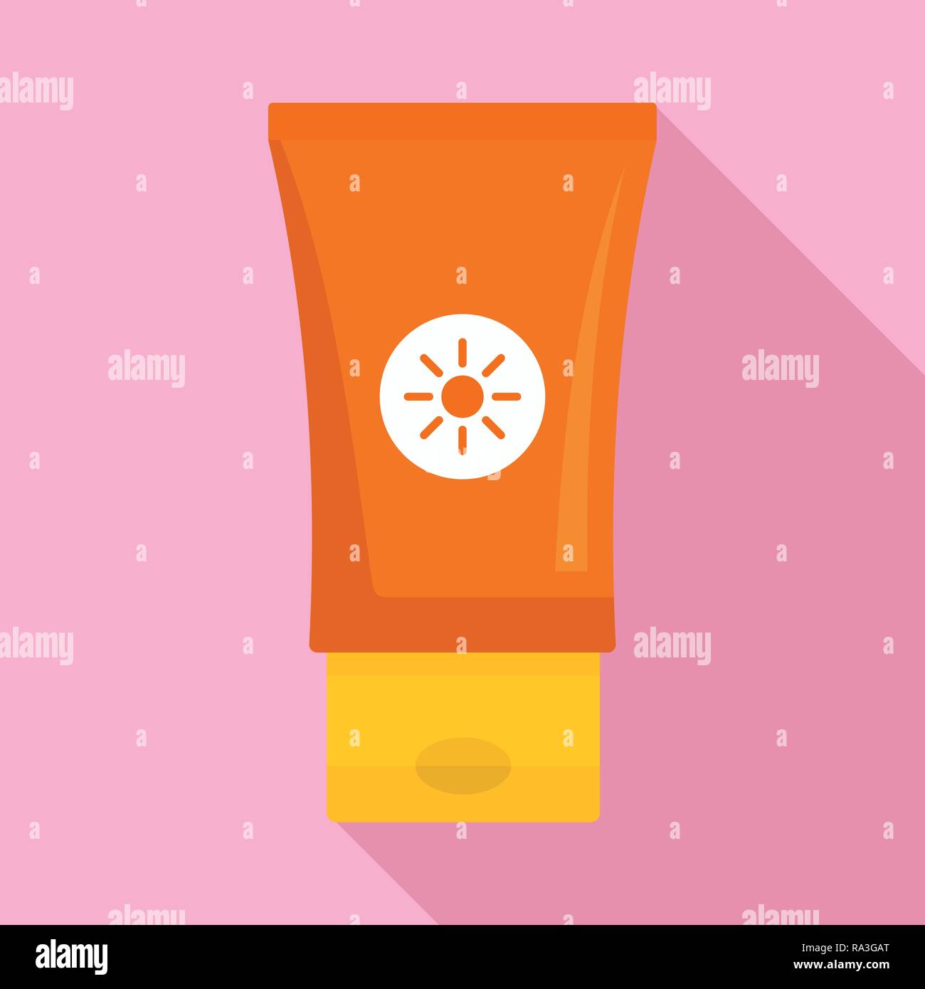 Sunscreen tube icon. Flat illustration of sunscreen tube vector icon ...