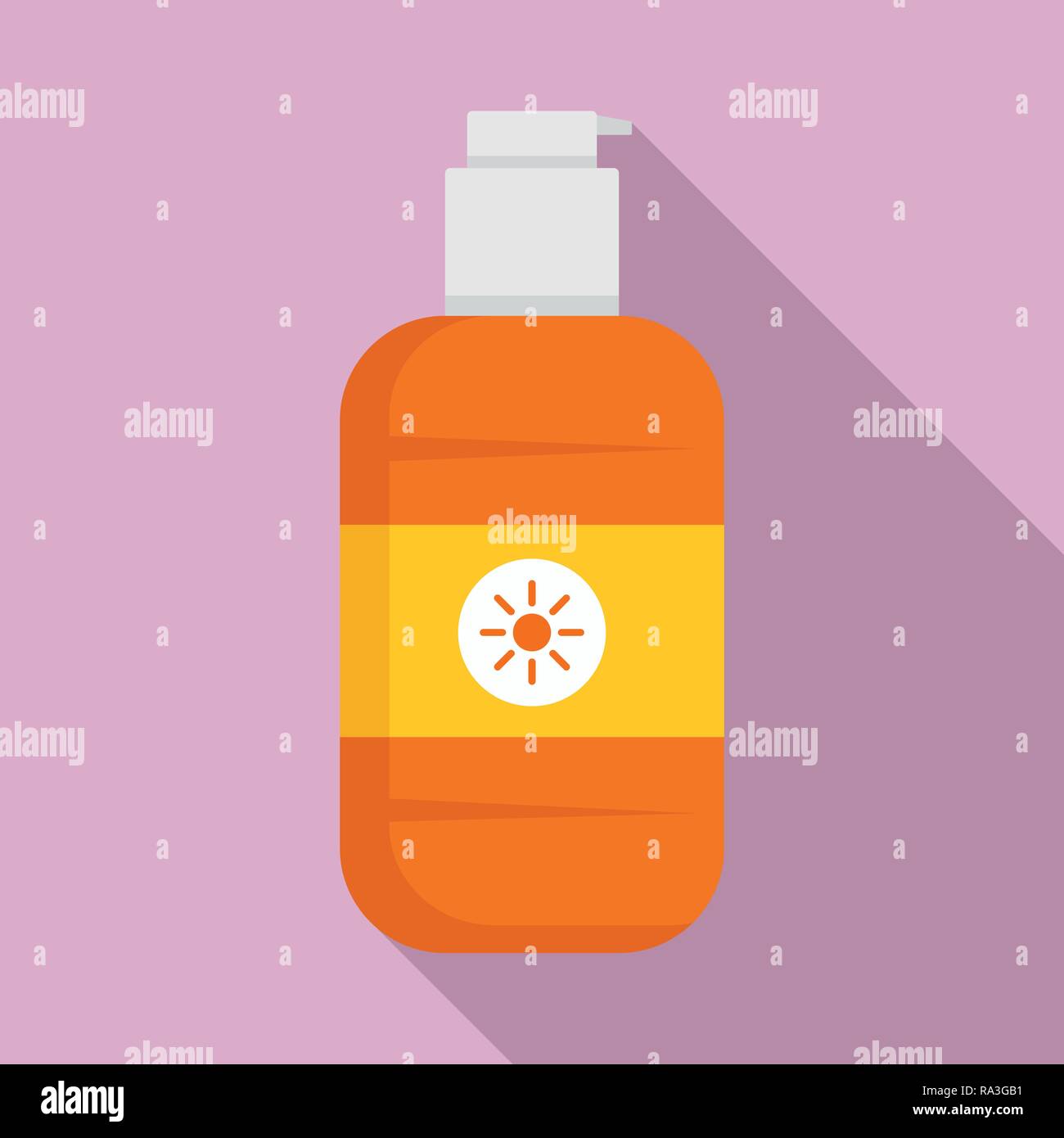 Sun protection dispenser icon. Flat illustration of sun protection ...