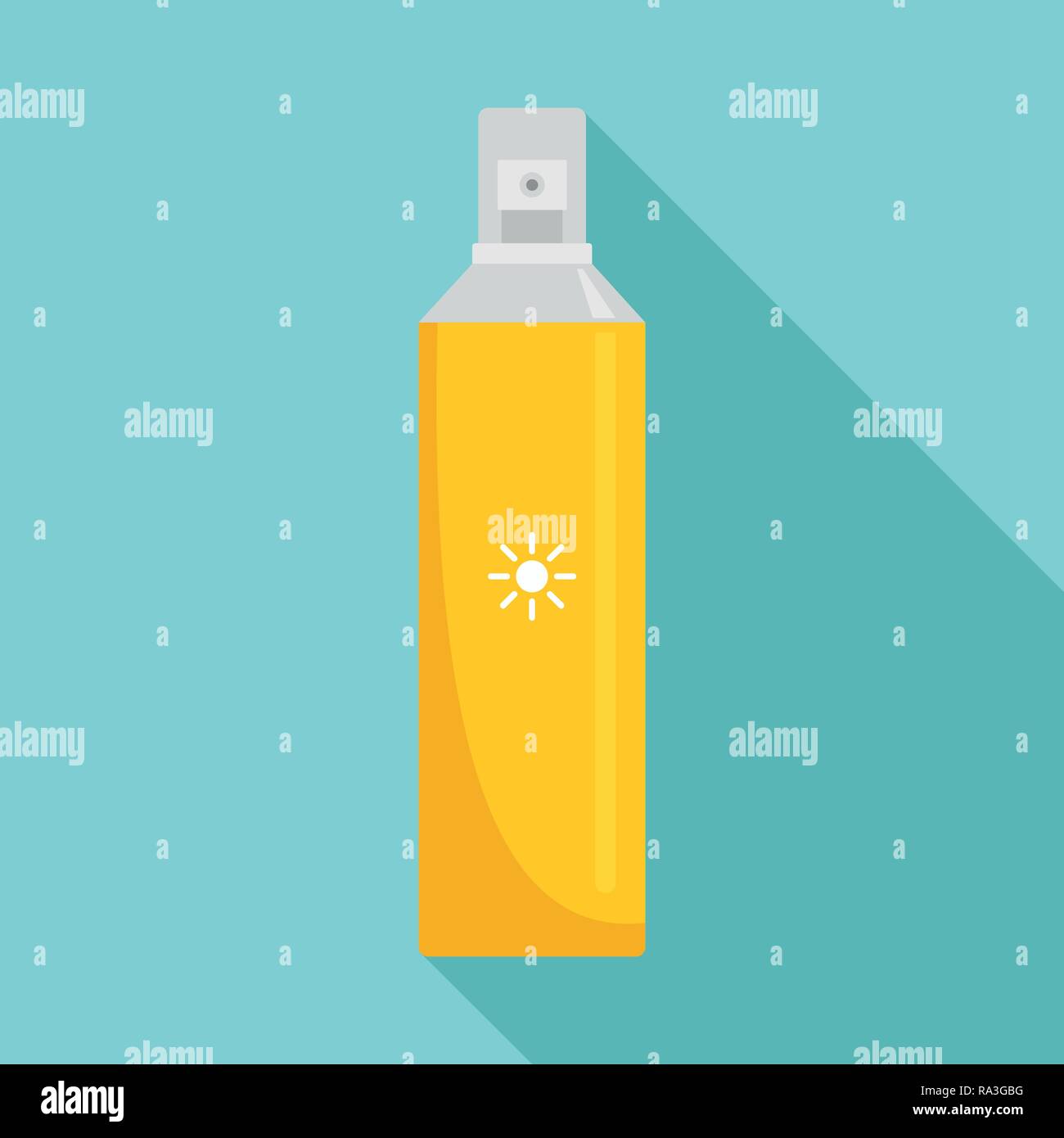 Sun block spray icon. Flat illustration of sun block spray vector icon ...