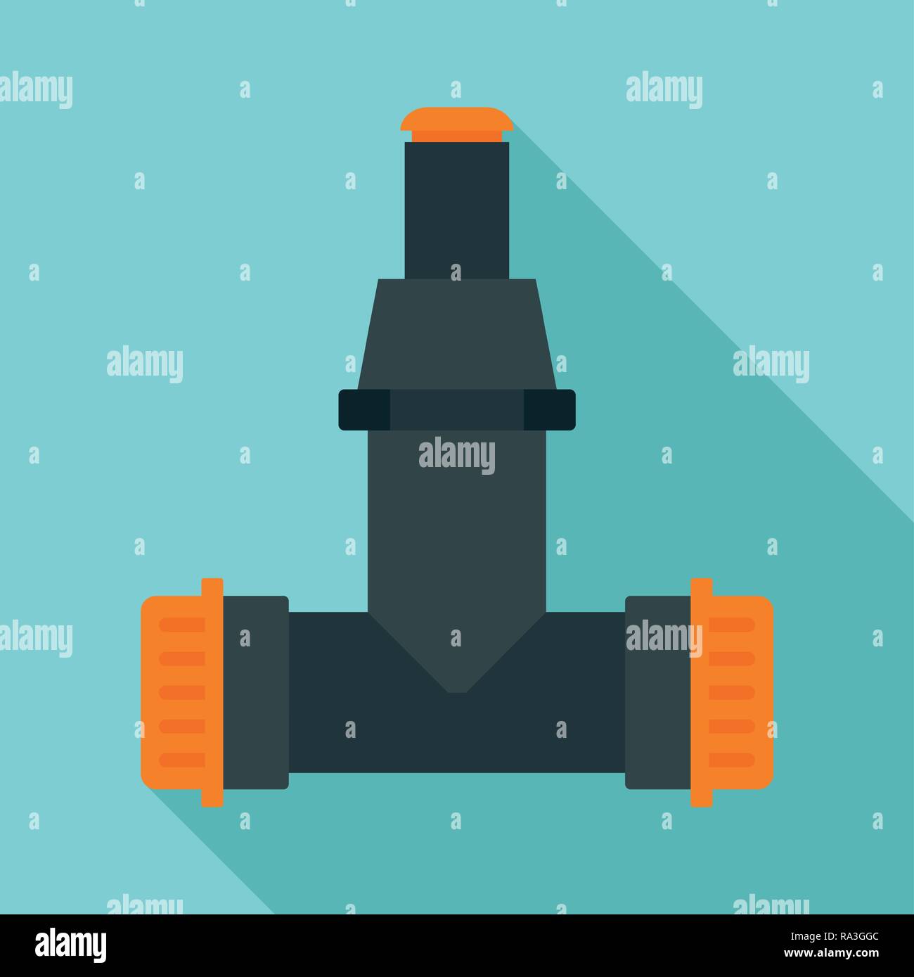 Pipe connect irrigation icon. Flat illustration of pipe connect ...