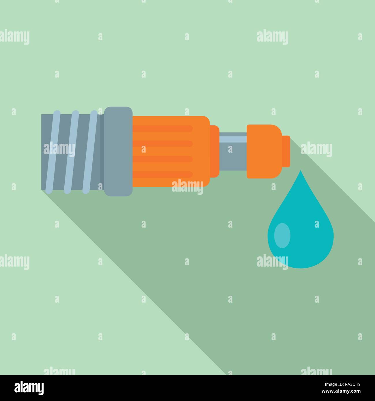 Drop irrigation pipe icon. Flat illustration of drop irrigation pipe ...