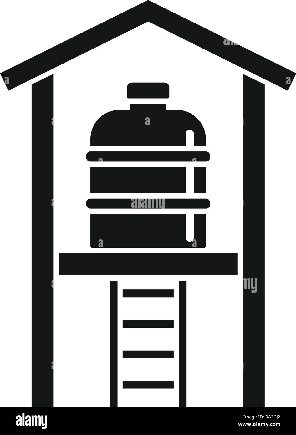 Water reserve barrel icon. Simple illustration of water reserve barrel ...
