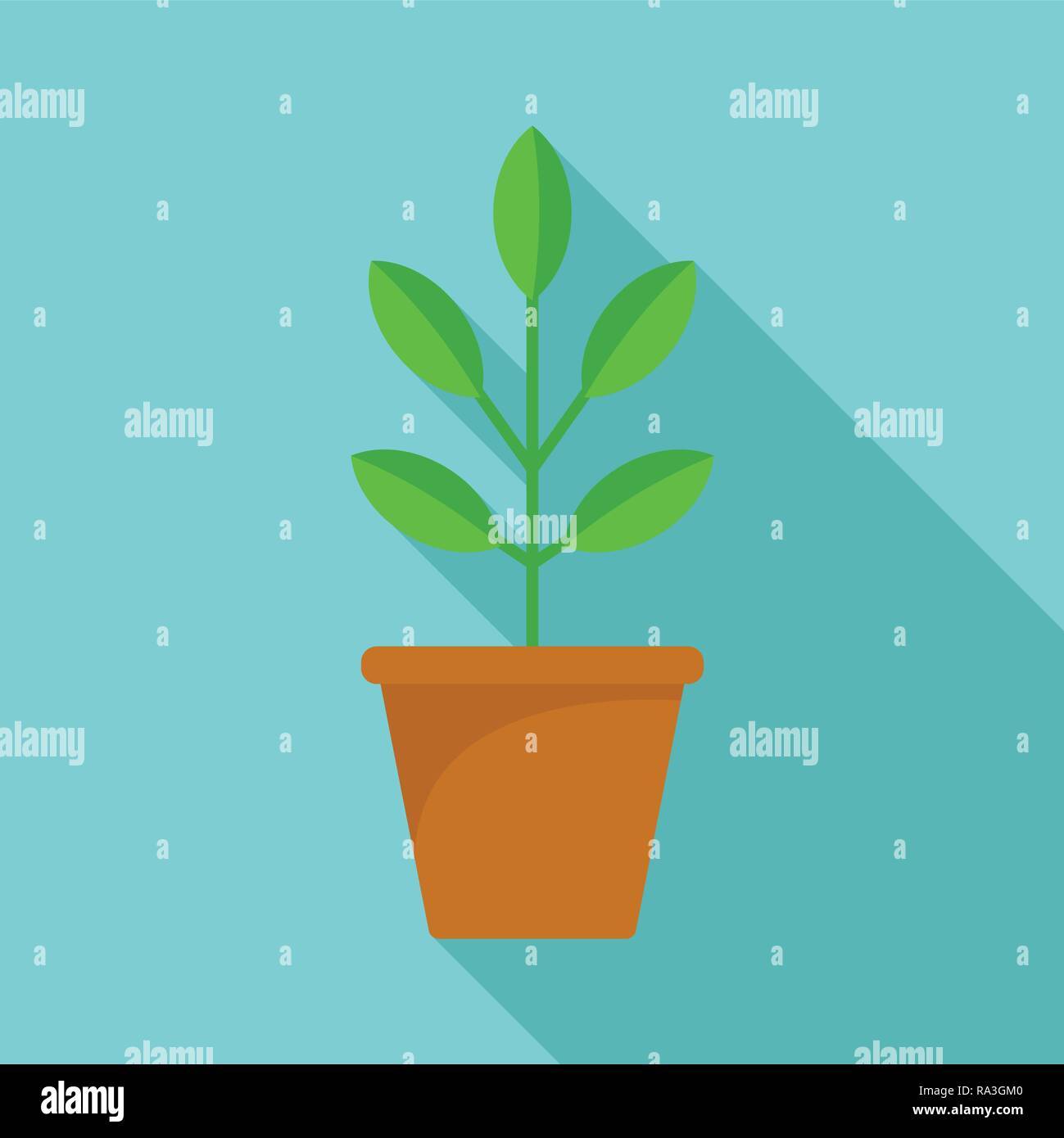 Pepper plant pot icon. Flat illustration of pepper plant pot vector ...
