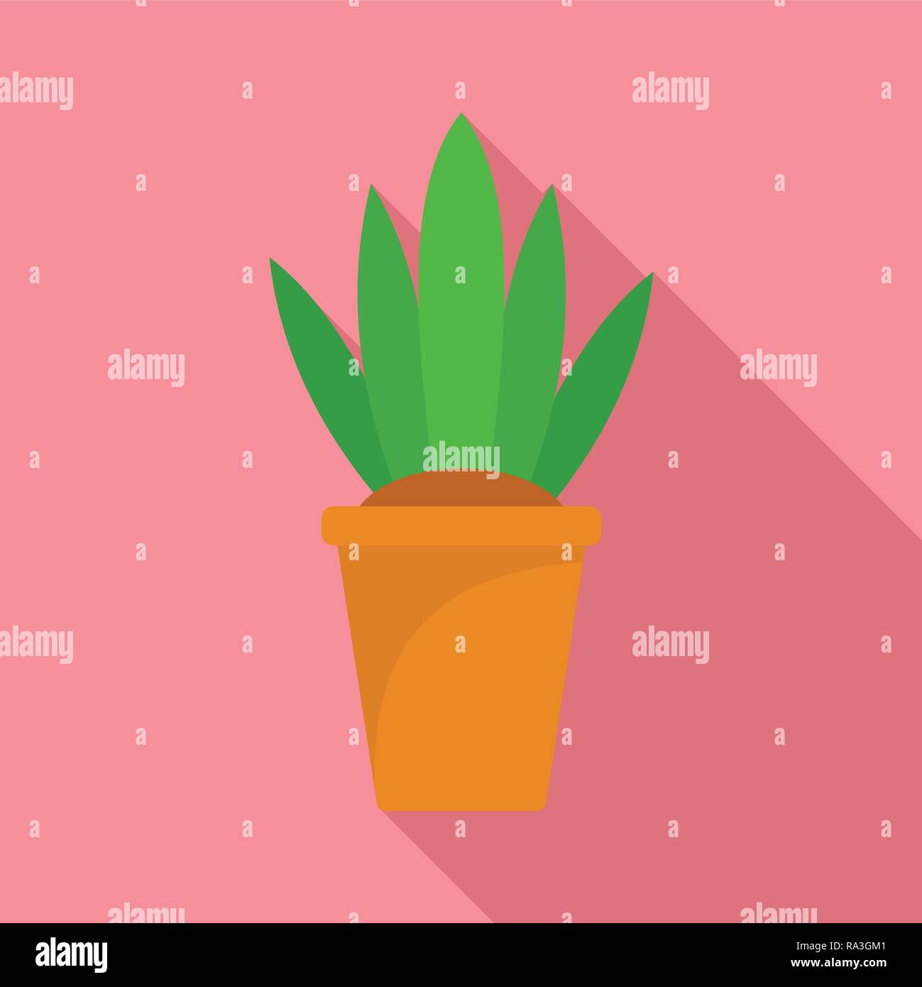Flower pot icon. Flat illustration of flower pot vector icon for web ...