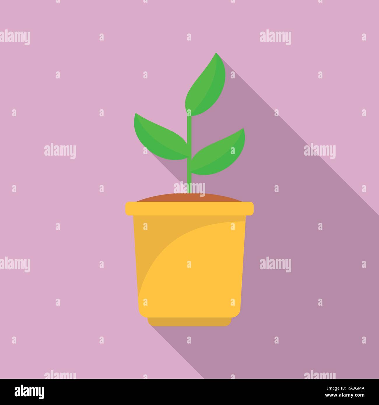 Grow plant pot icon. Flat illustration of grow plant pot vector icon ...