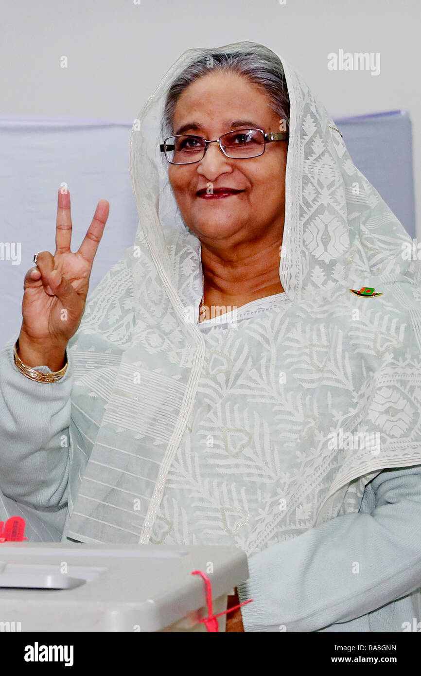 Sheikh hasina election victory sign hi-res stock photography and images ...