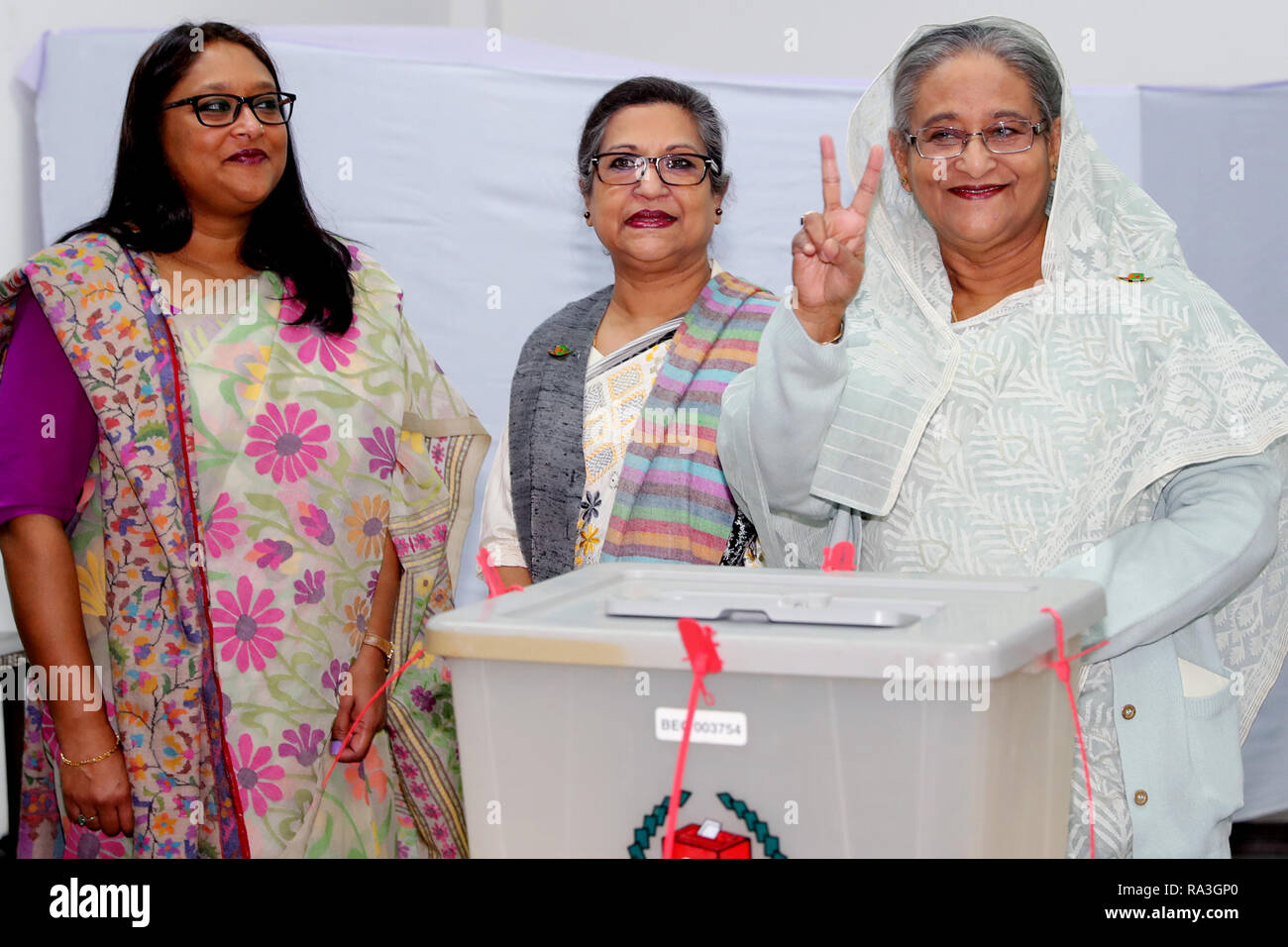 Sheikh hasina election victory sign hi-res stock photography and images ...