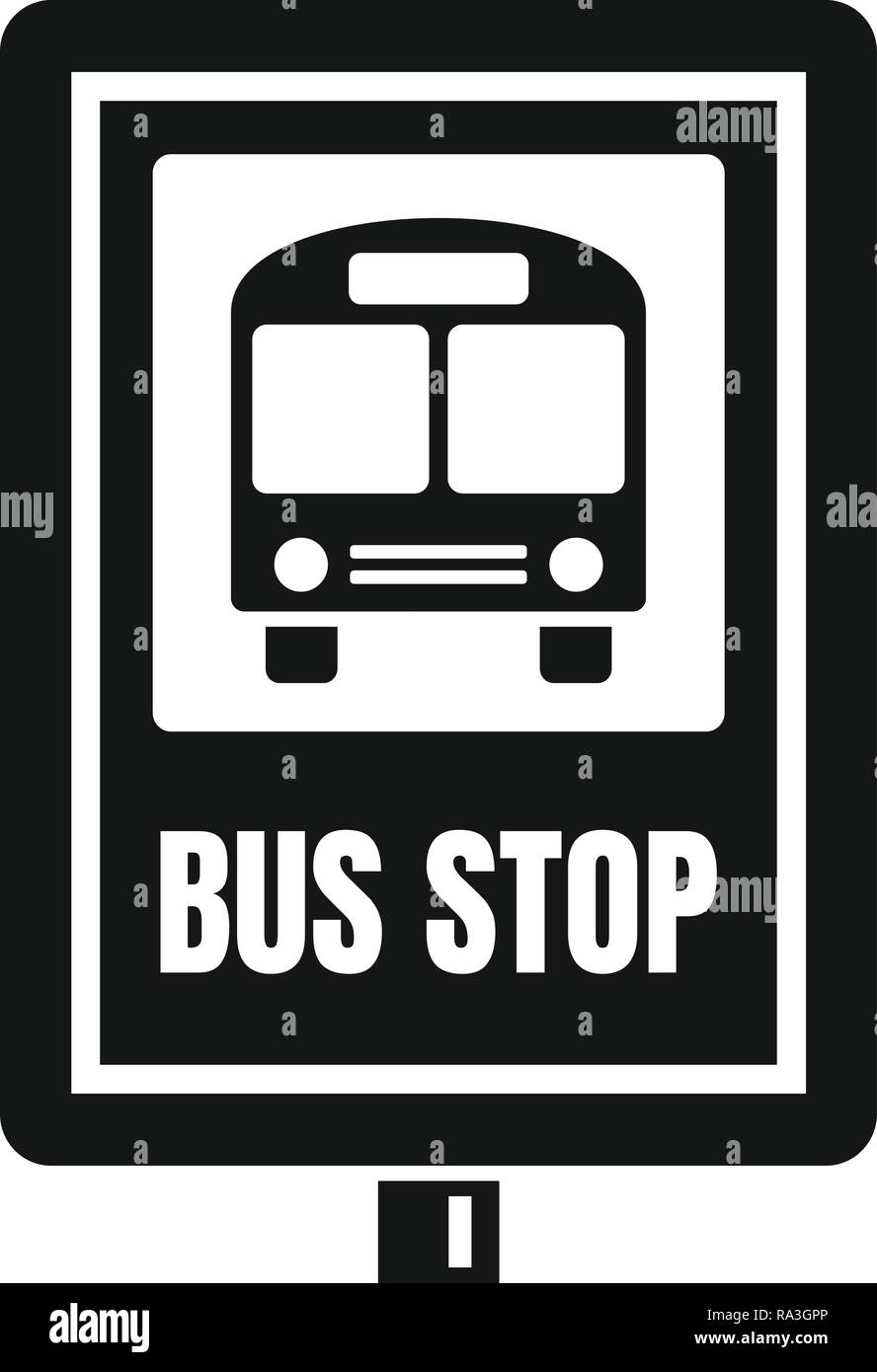 School bus stop sign icon. Simple illustration of school bus stop sign ...