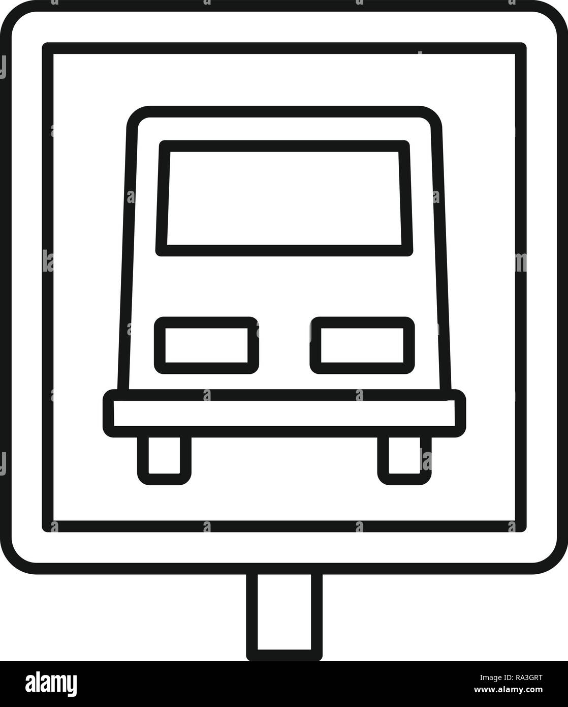 Bus stop road sign icon. Outline bus stop road sign vector icon for web ...