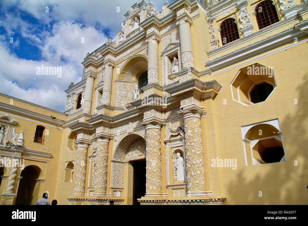 La Merced, a gorgeous yellow church with elegant white decoration in ...