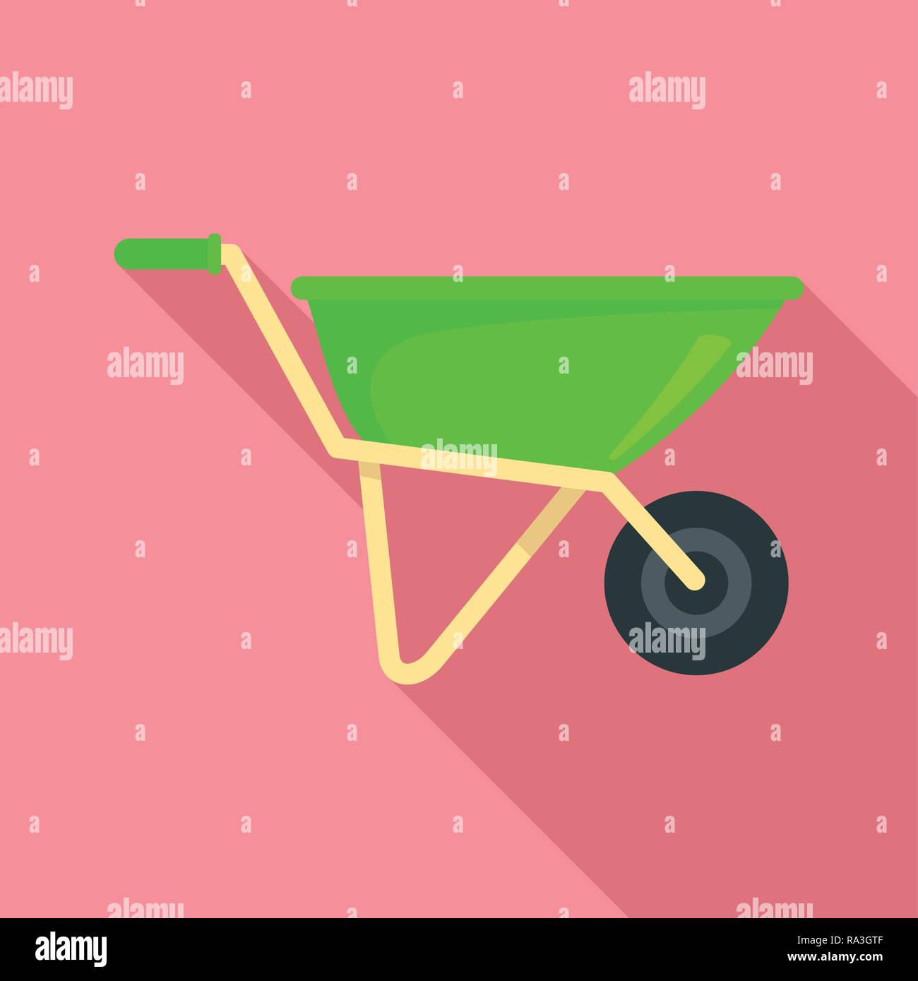 Wheelbarrow icon. Flat illustration of wheelbarrow vector icon for web ...