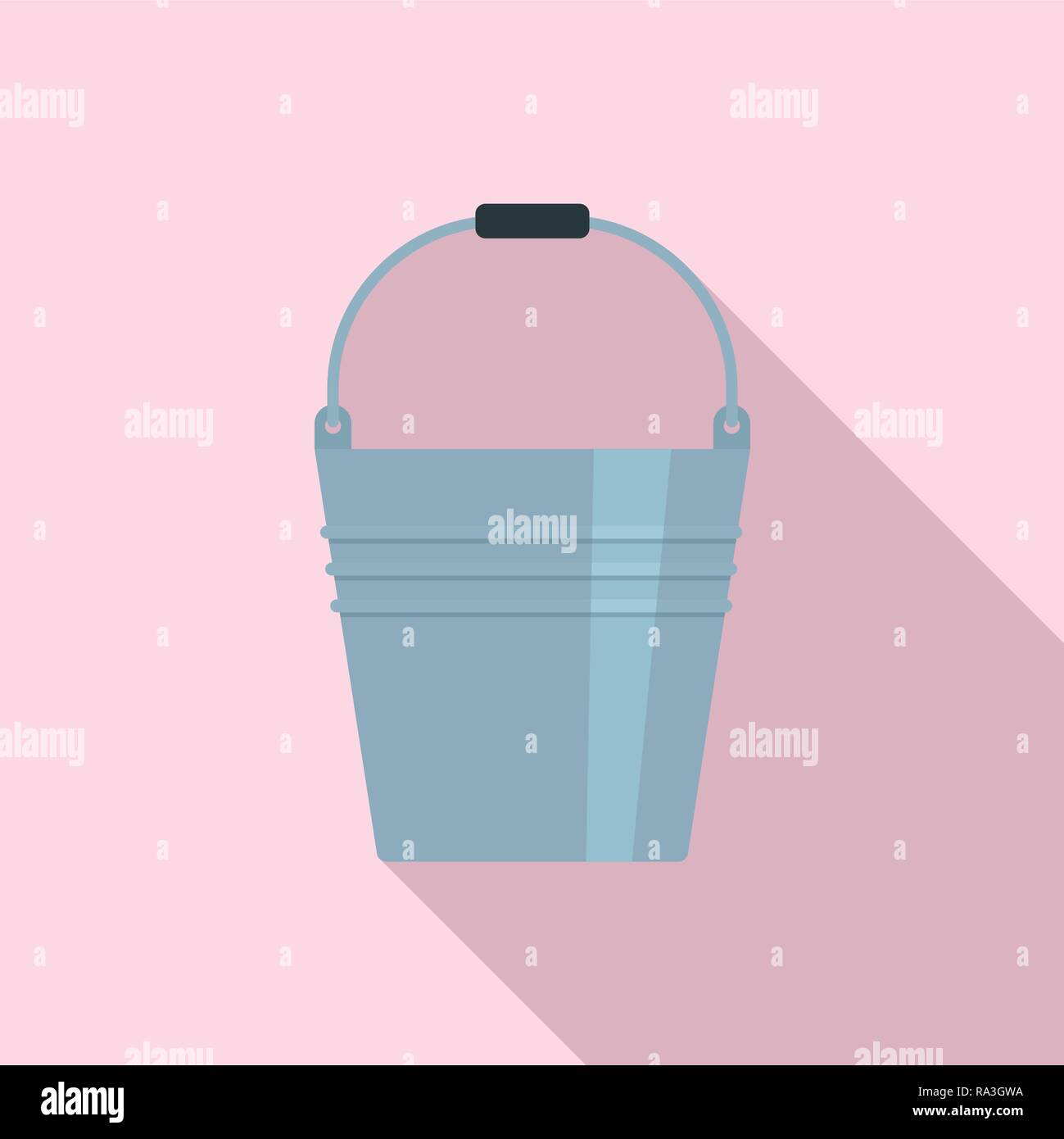 Metal bucket icon. Flat illustration of metal bucket vector icon for ...
