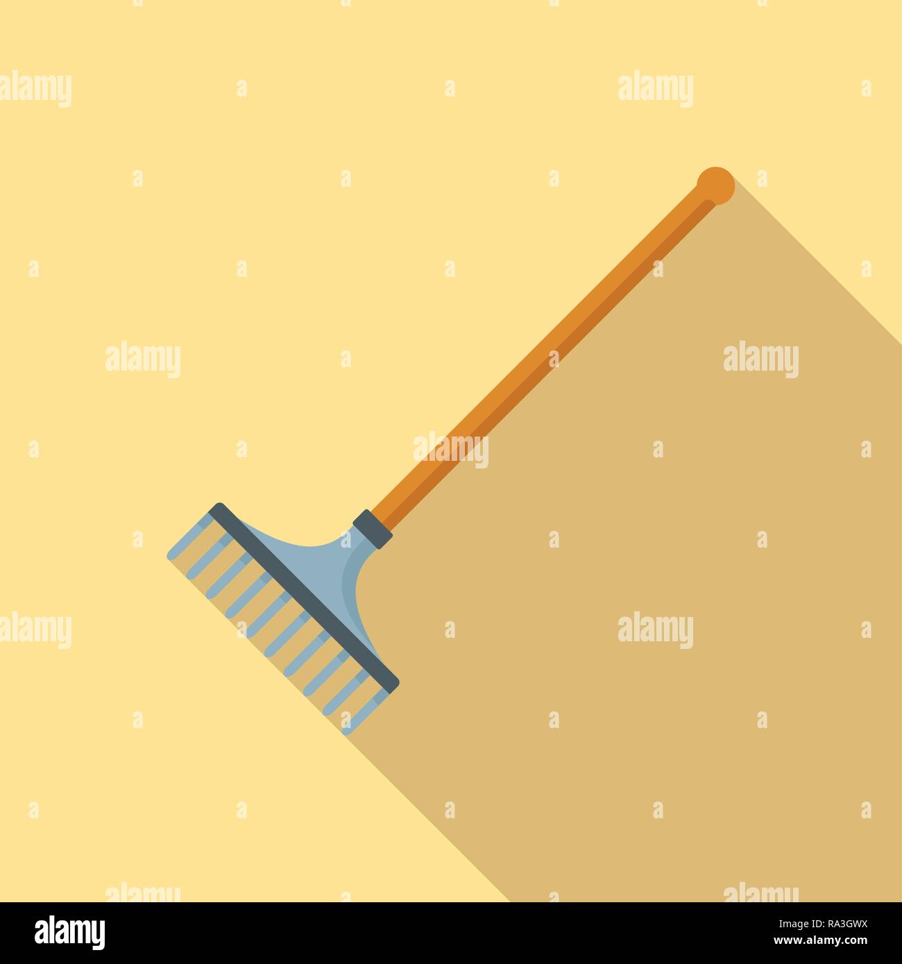 Garden rake icon. Flat illustration of garden rake vector icon for web ...