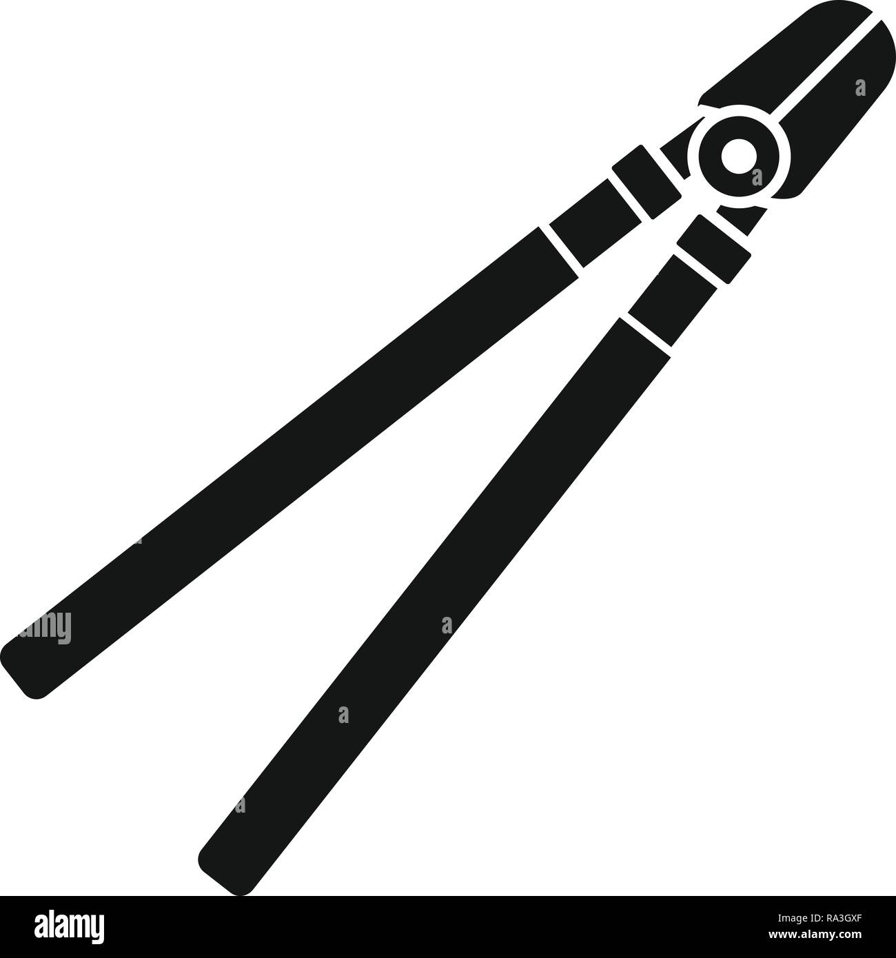 Garden long scissors icon. Simple illustration of garden long scissors ...