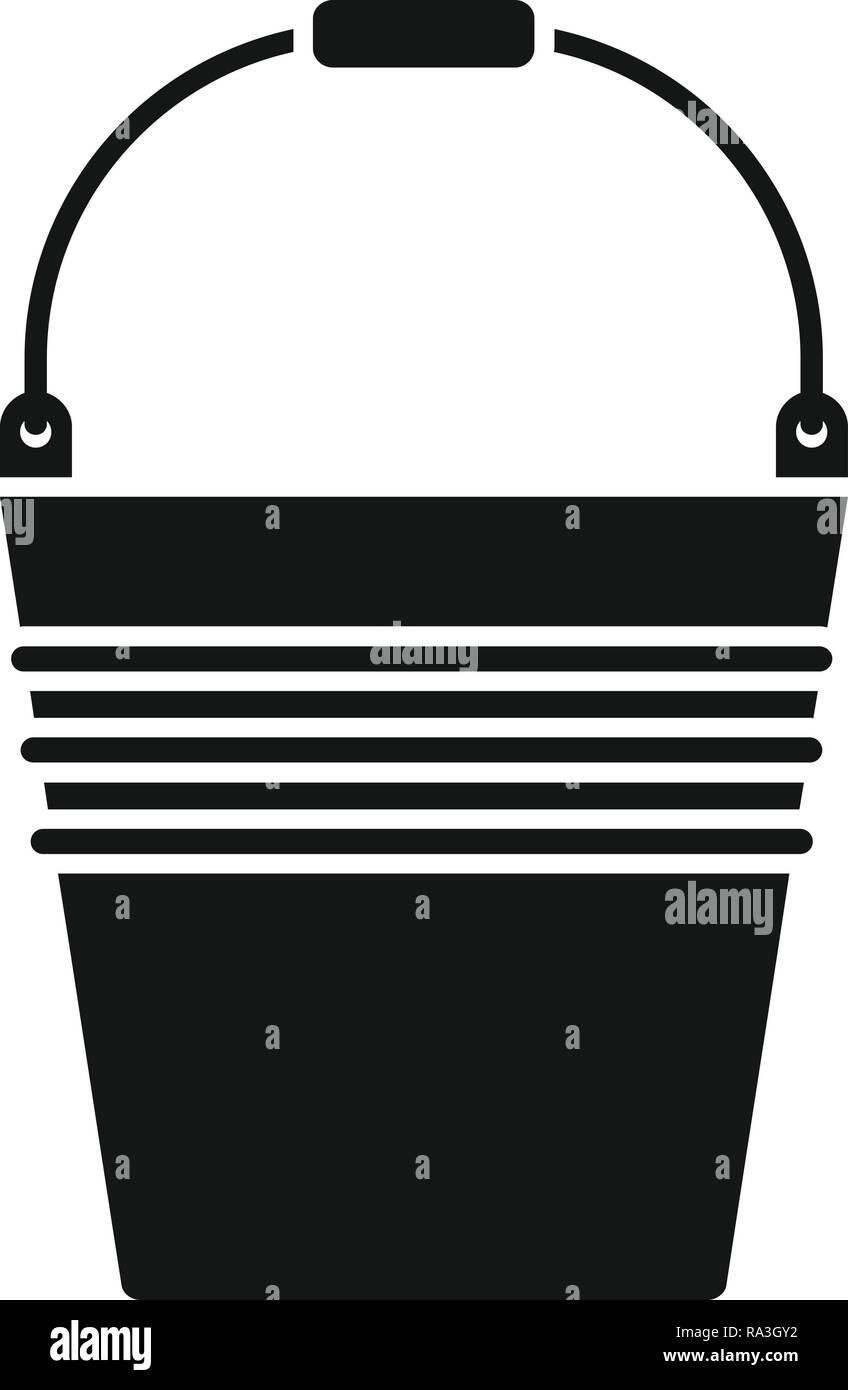 Metal bucket icon. Simple illustration of metal bucket vector icon for ...