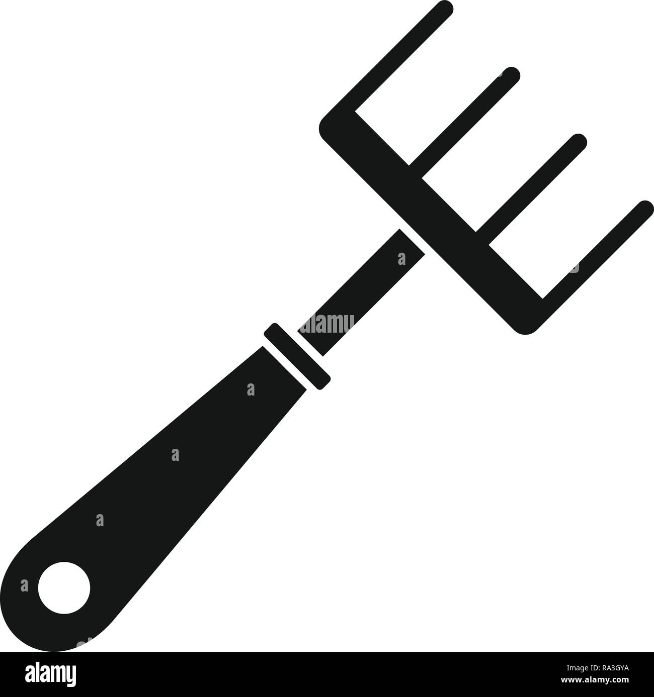 Hand rake icon. Simple illustration of hand rake vector icon for web ...