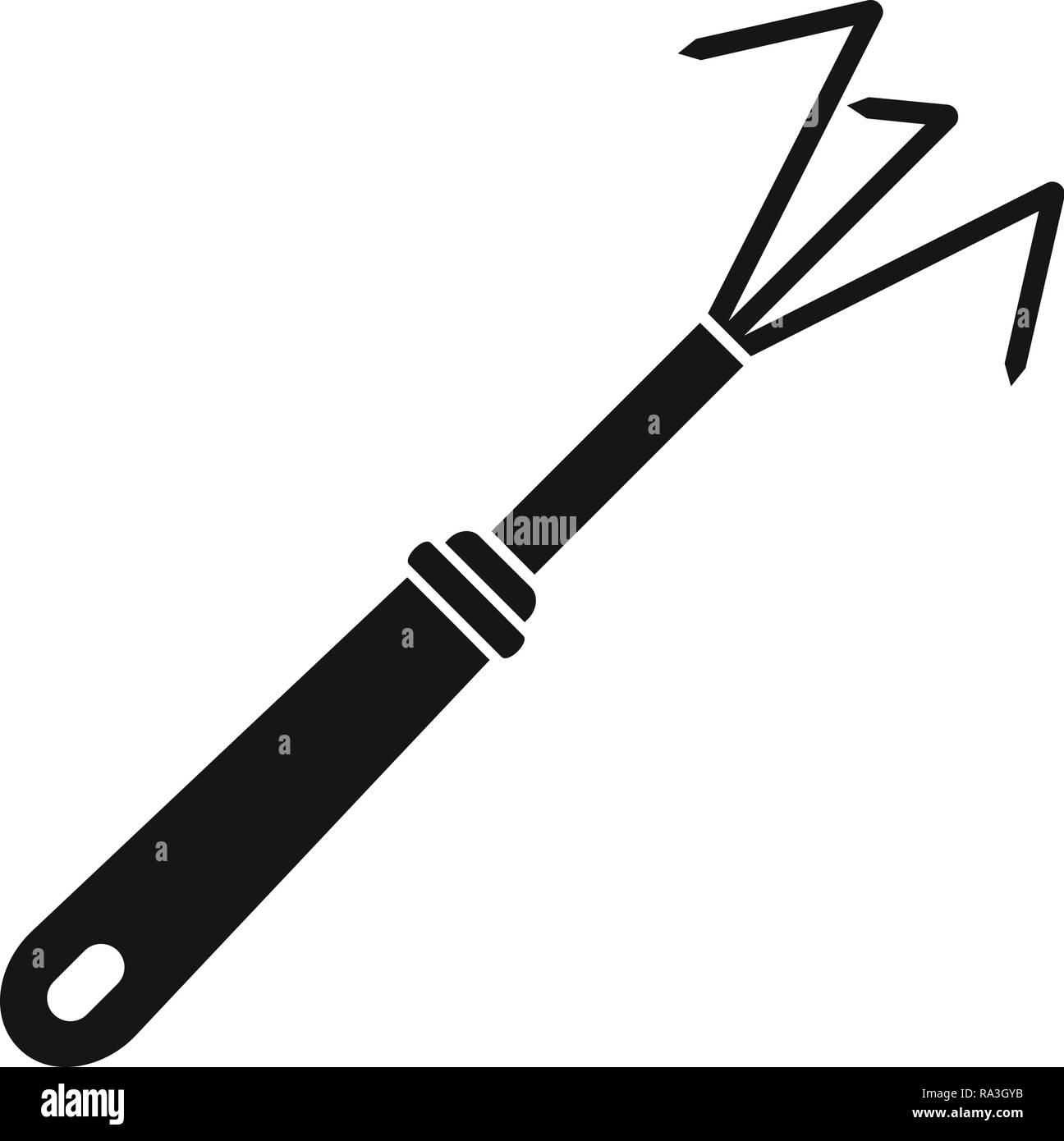 Metal hand rake icon. Simple illustration of metal hand rake vector ...