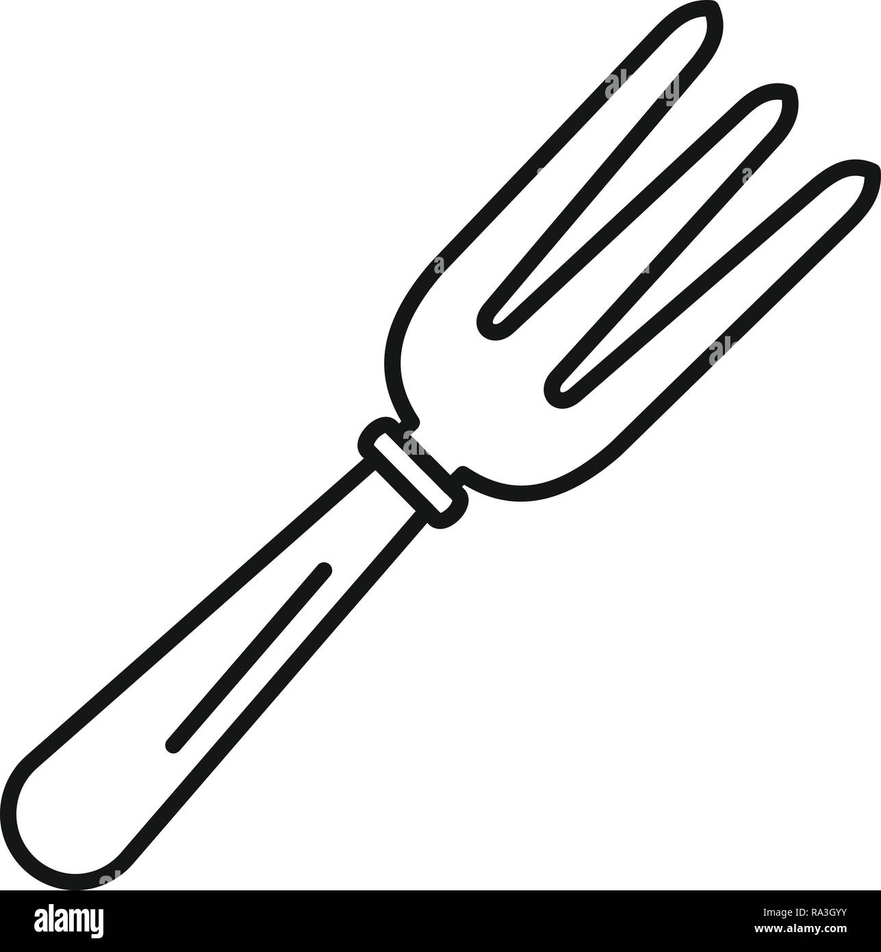 Hand garden rake icon. Outline hand garden rake vector icon for web ...