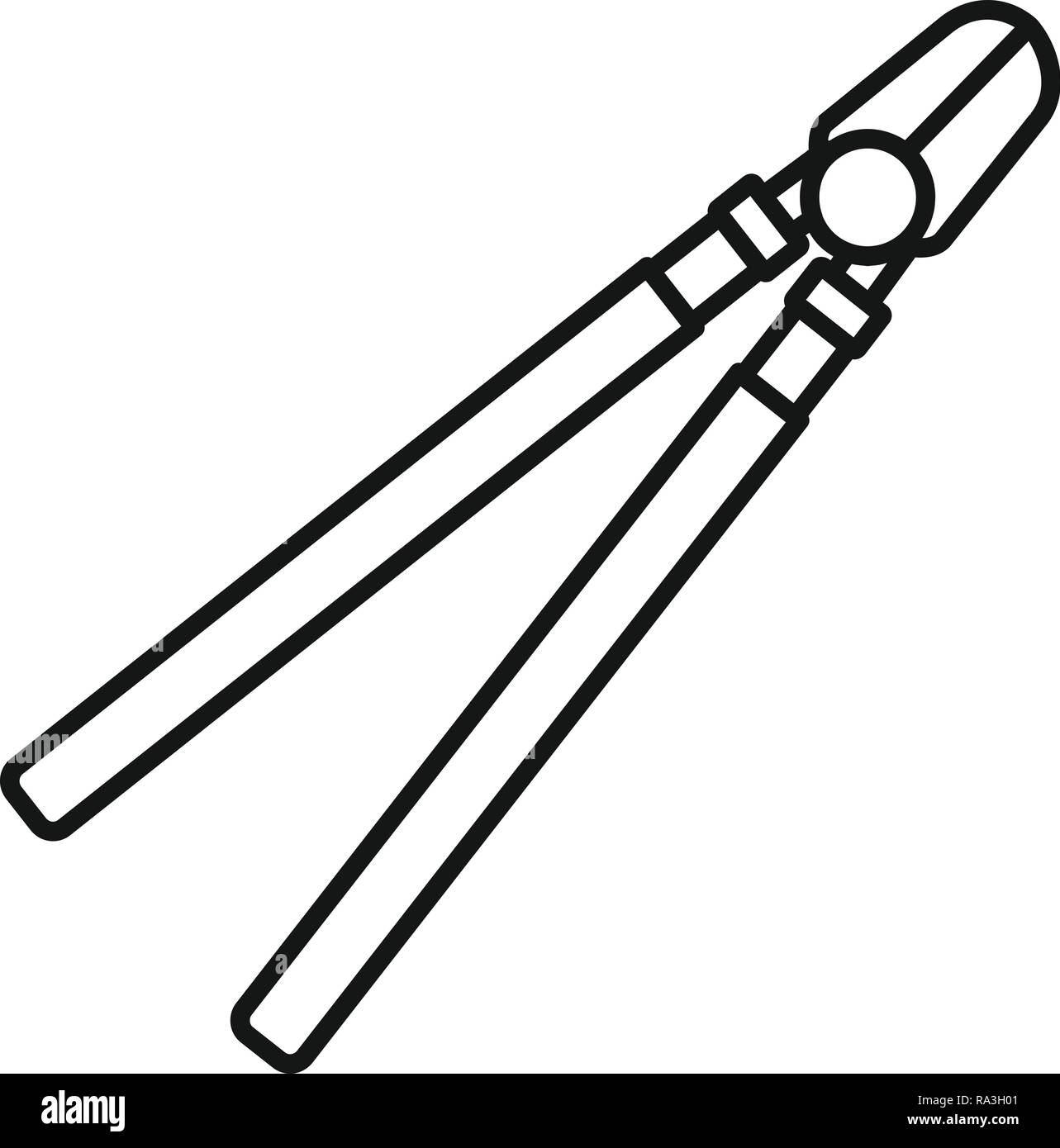 Garden long scissors icon. Outline garden long scissors vector icon for ...