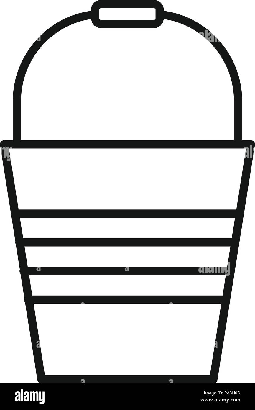 Metal bucket icon. Outline metal bucket vector icon for web design ...
