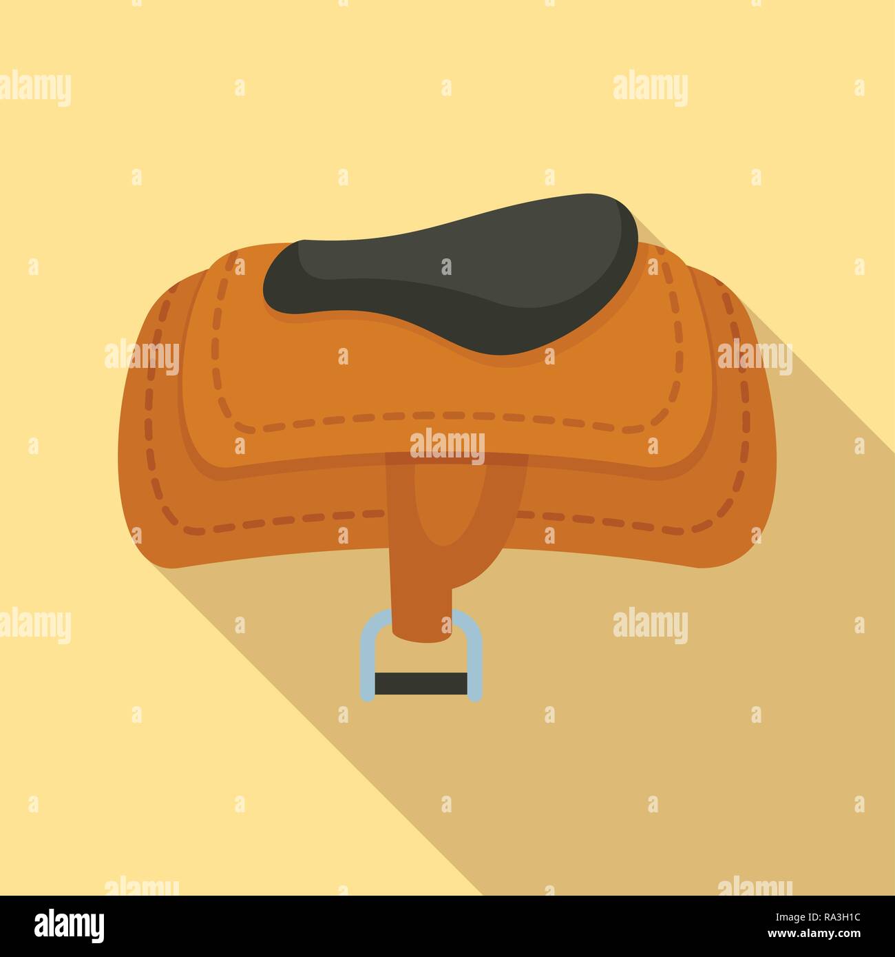 Horse riding saddle icon. Flat illustration of horse riding saddle ...