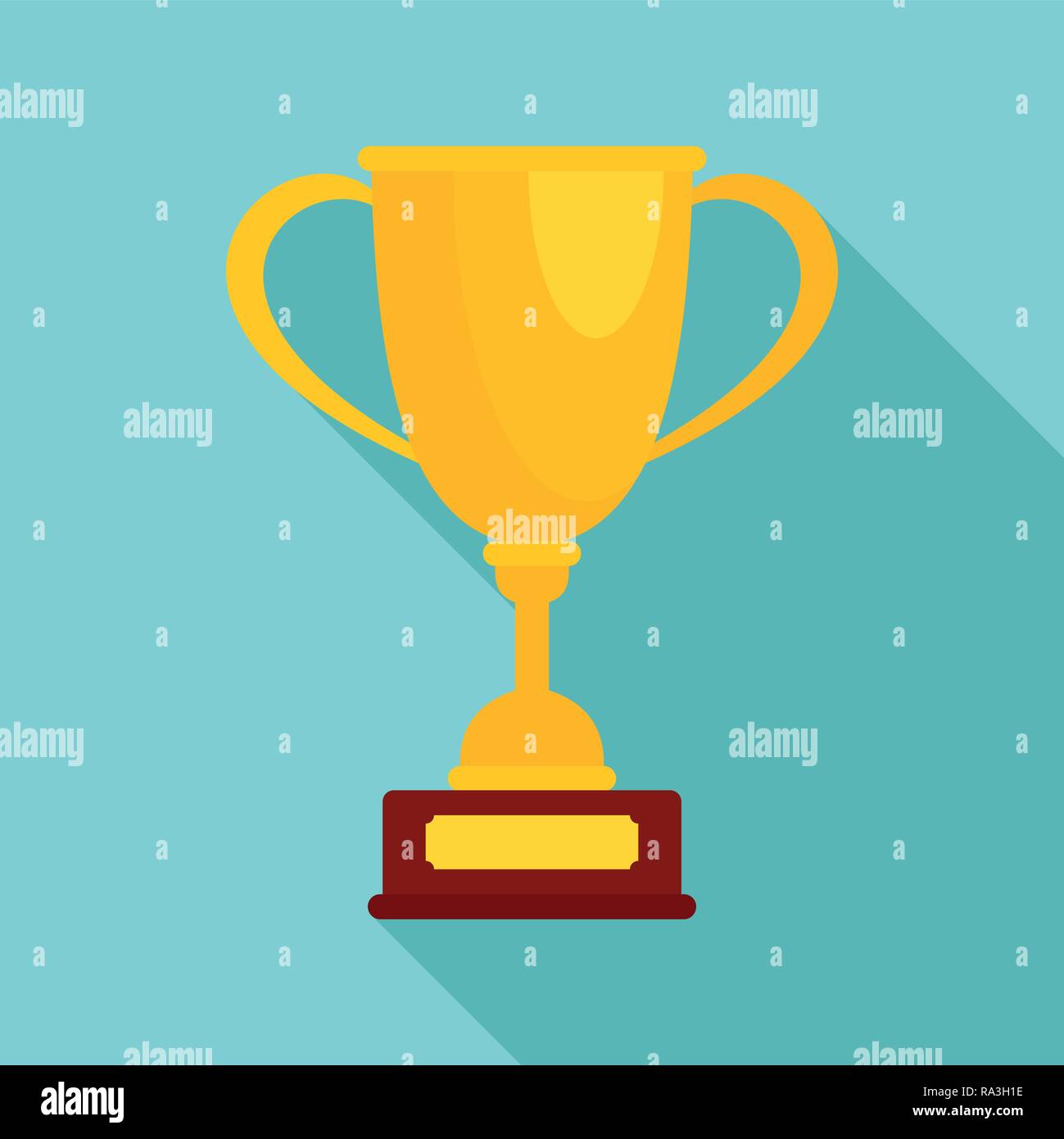 Horse riding gold cup icon. Flat illustration of horse riding gold cup ...