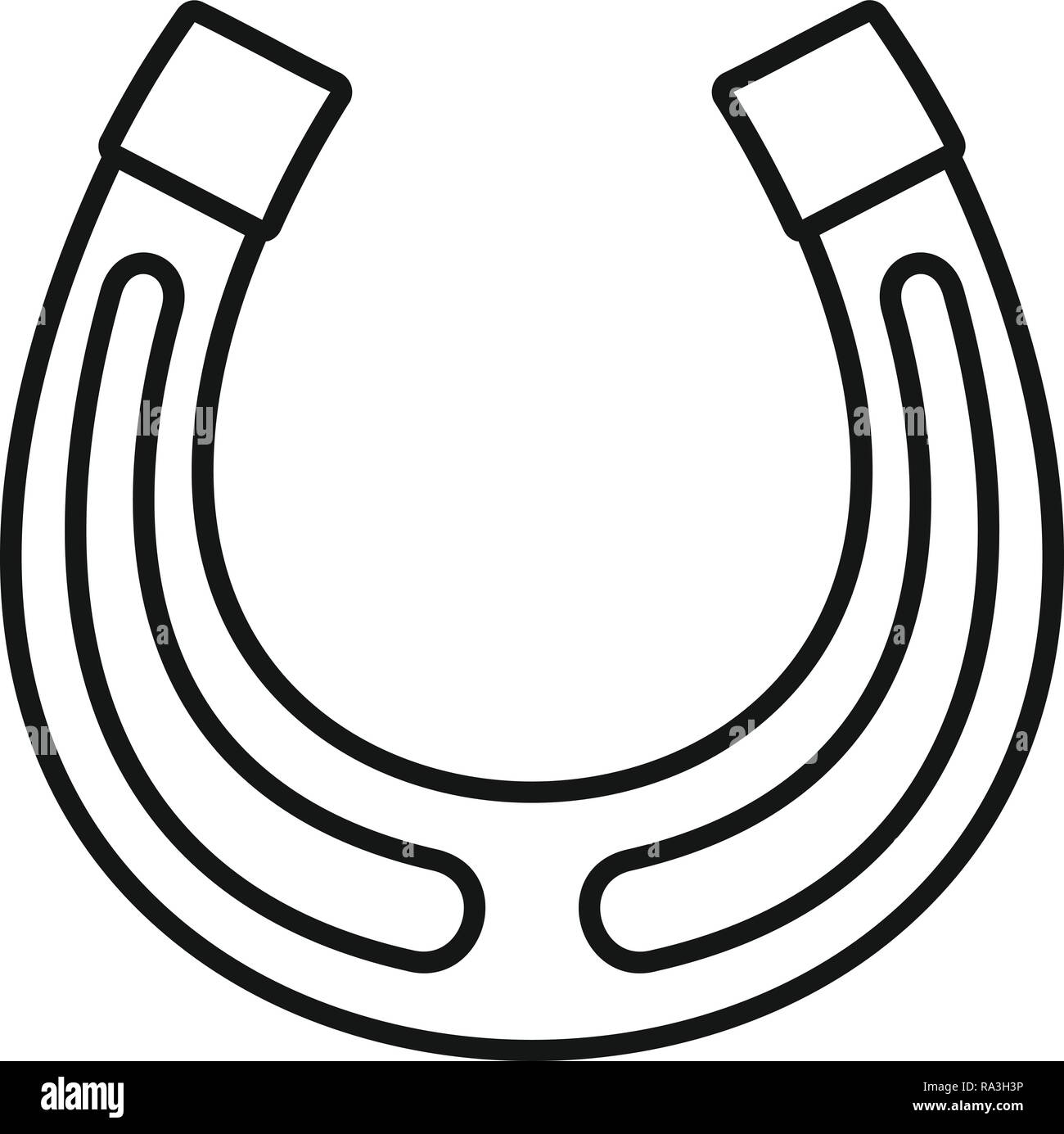 Gold horseshoe icon. Outline gold horseshoe vector icon for web design ...