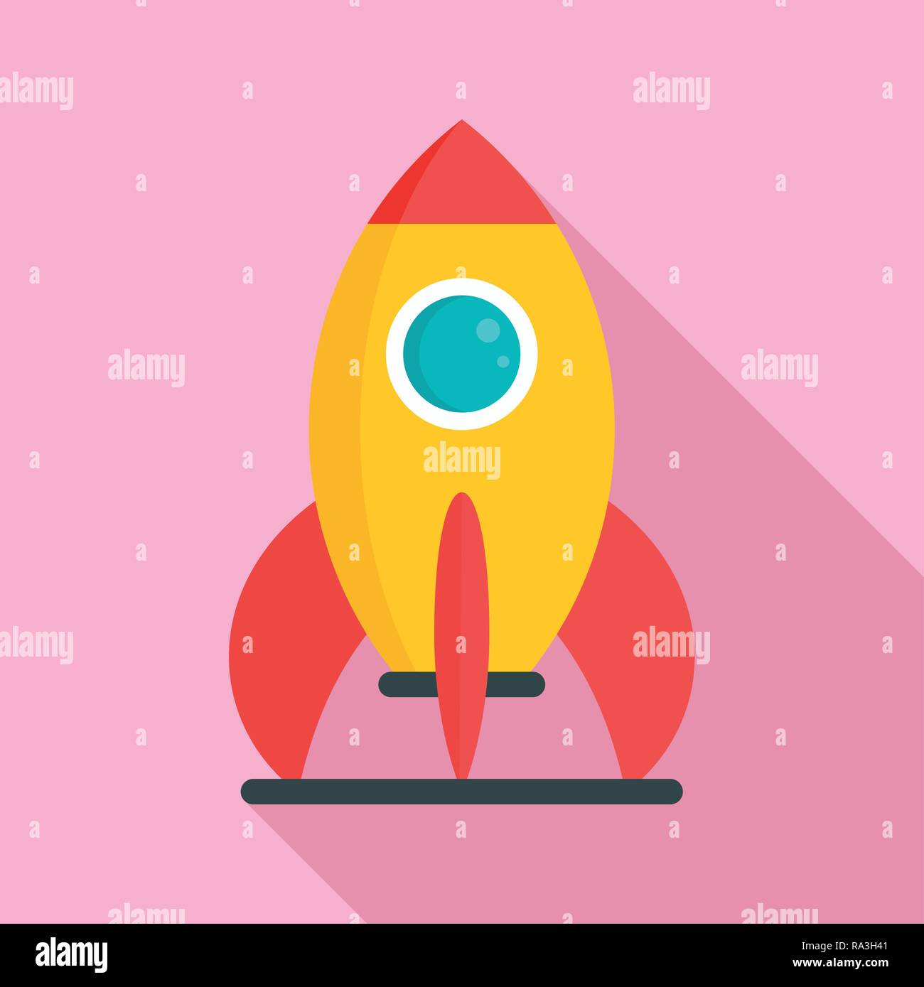 Kid amusement rocket icon. Flat illustration of kid amusement rocket ...