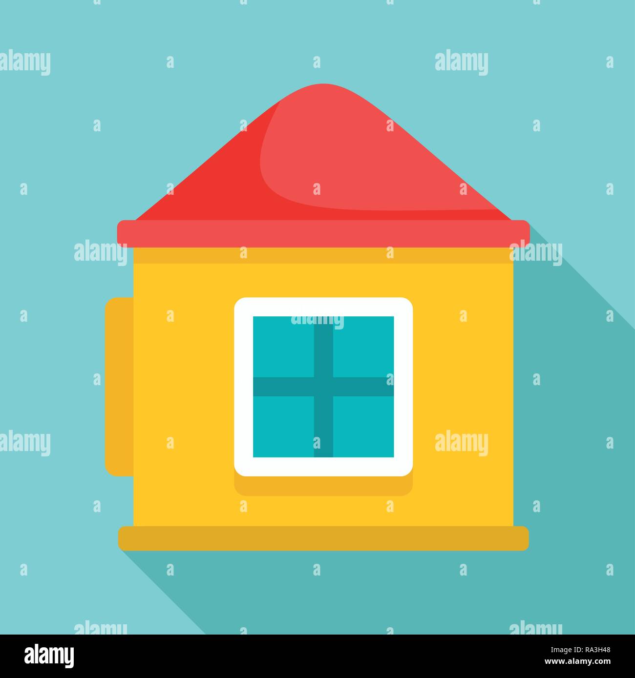Plastic kid play house icon. Flat illustration of plastic kid play ...
