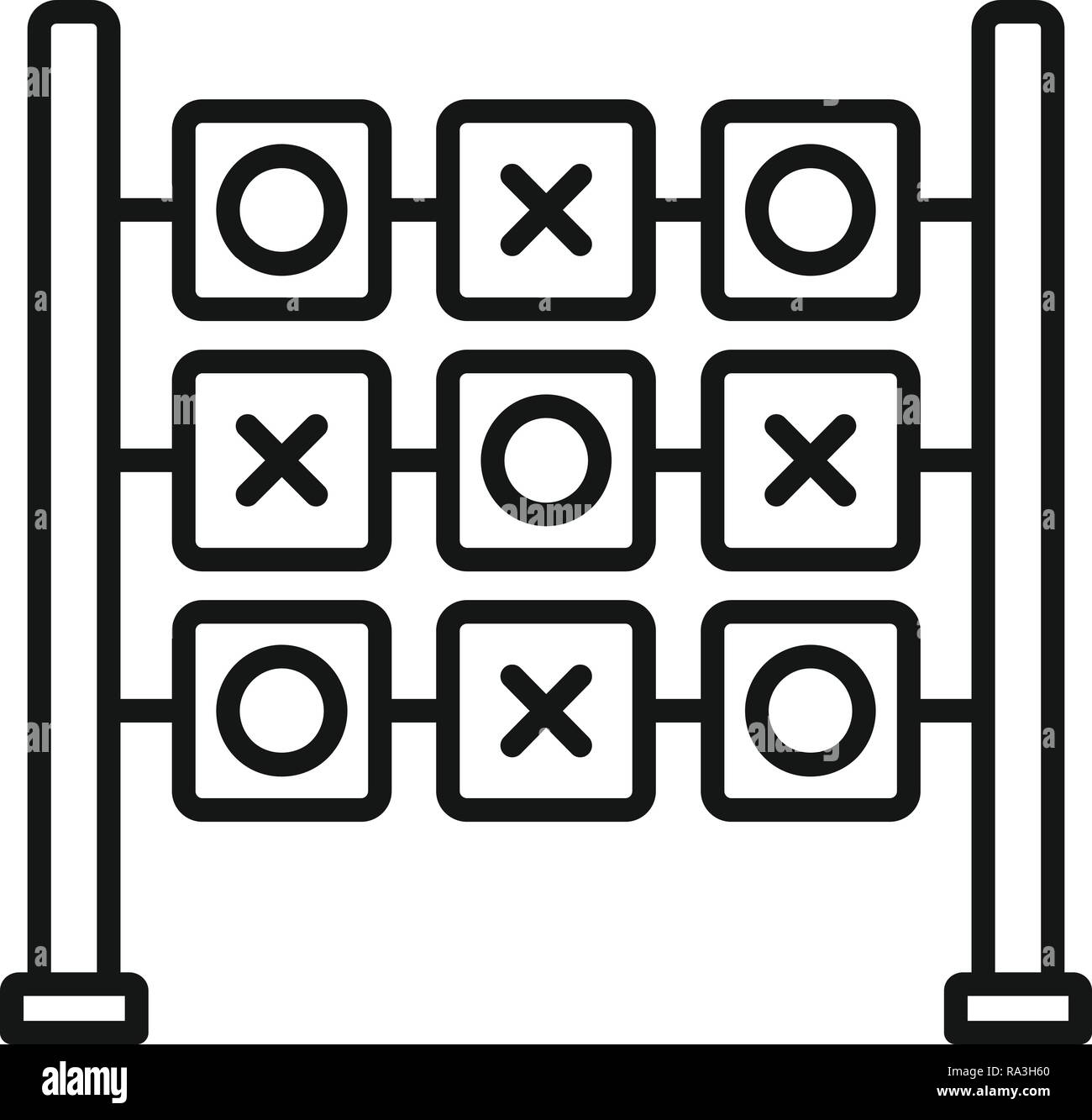 Circle cross game icon. Outline circle cross game vector icon for web ...