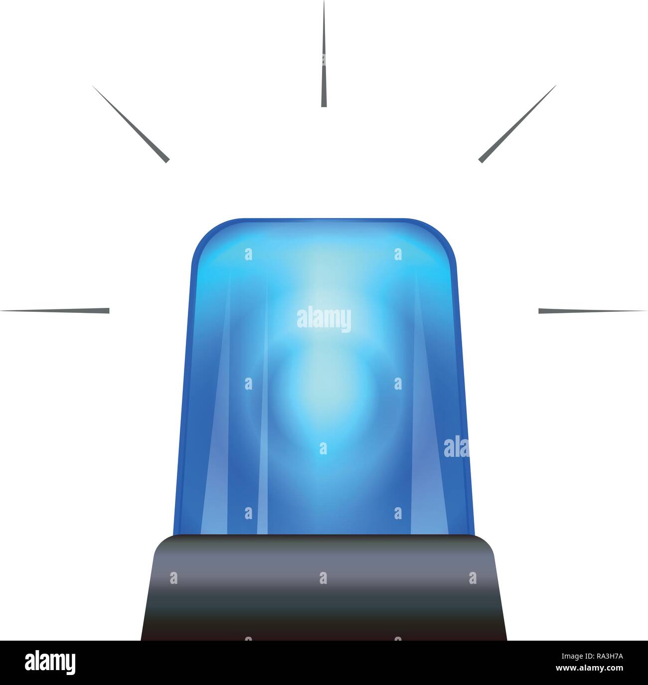 Blue police flasher icon. Cartoon of blue police flasher vector icon ...