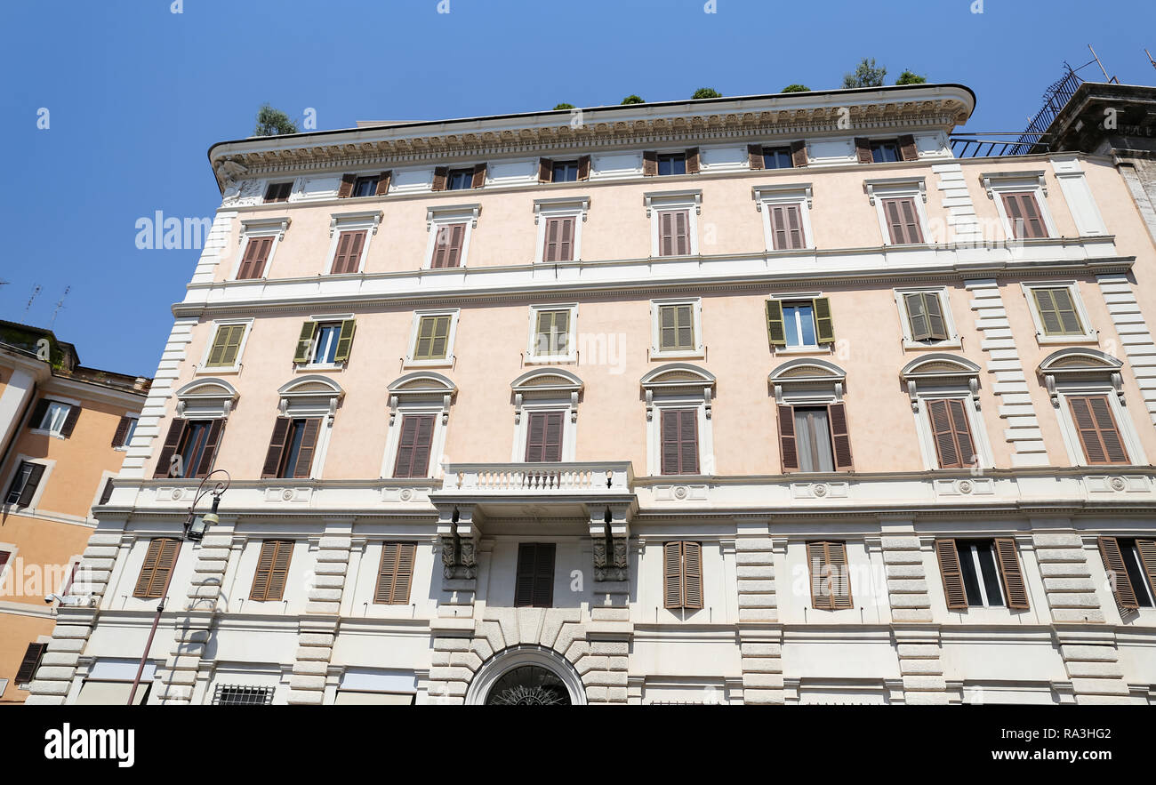 Facade of a Building in Rome City, Italy Stock Photo - Alamy