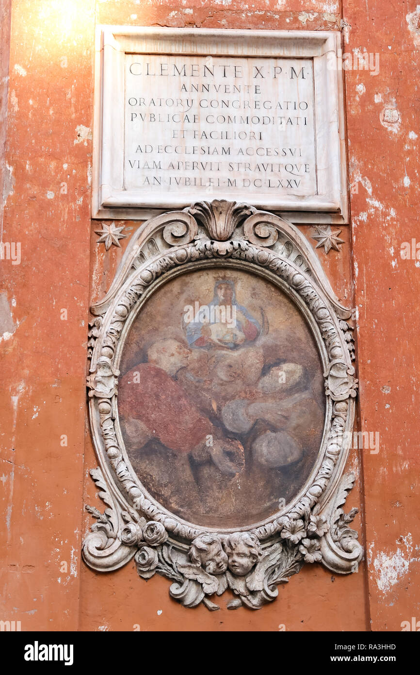 Drawing over a Wall in Rome City, Italy Stock Photo - Alamy