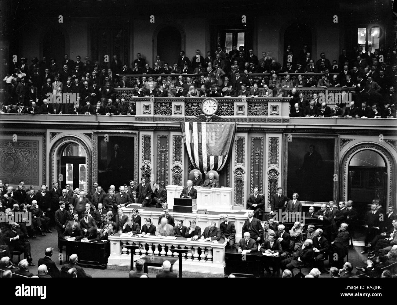 President Woodrow Wilson speaking before Congress ca. 1913 Stock Photo ...