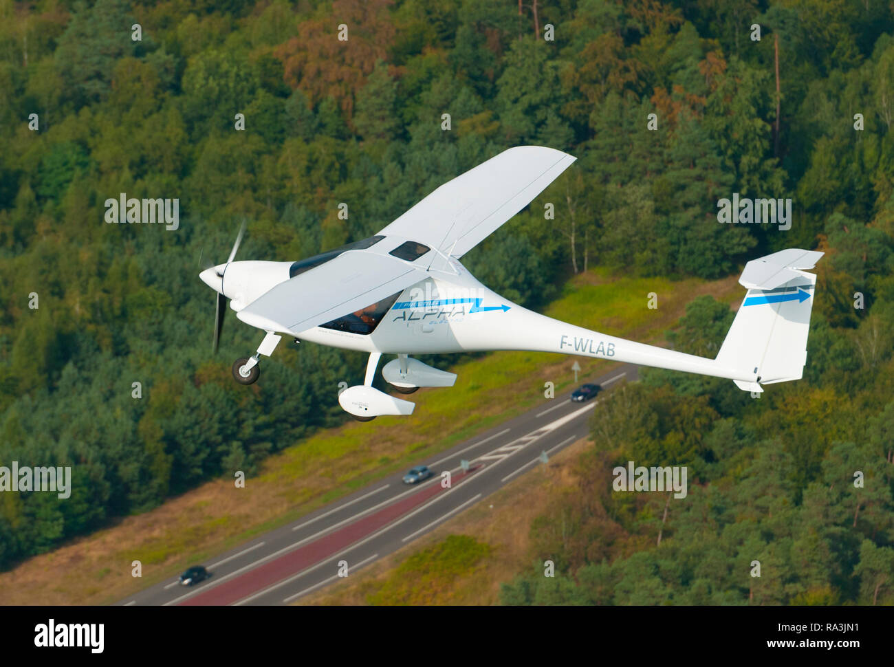 France, Bas-Rhin (67), Haguenau, new light airplane with electric motor ...