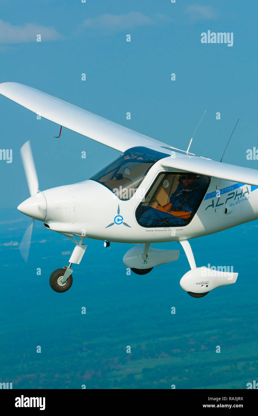 France, Bas-Rhin (67), Haguenau, new light airplane with electric motor ...