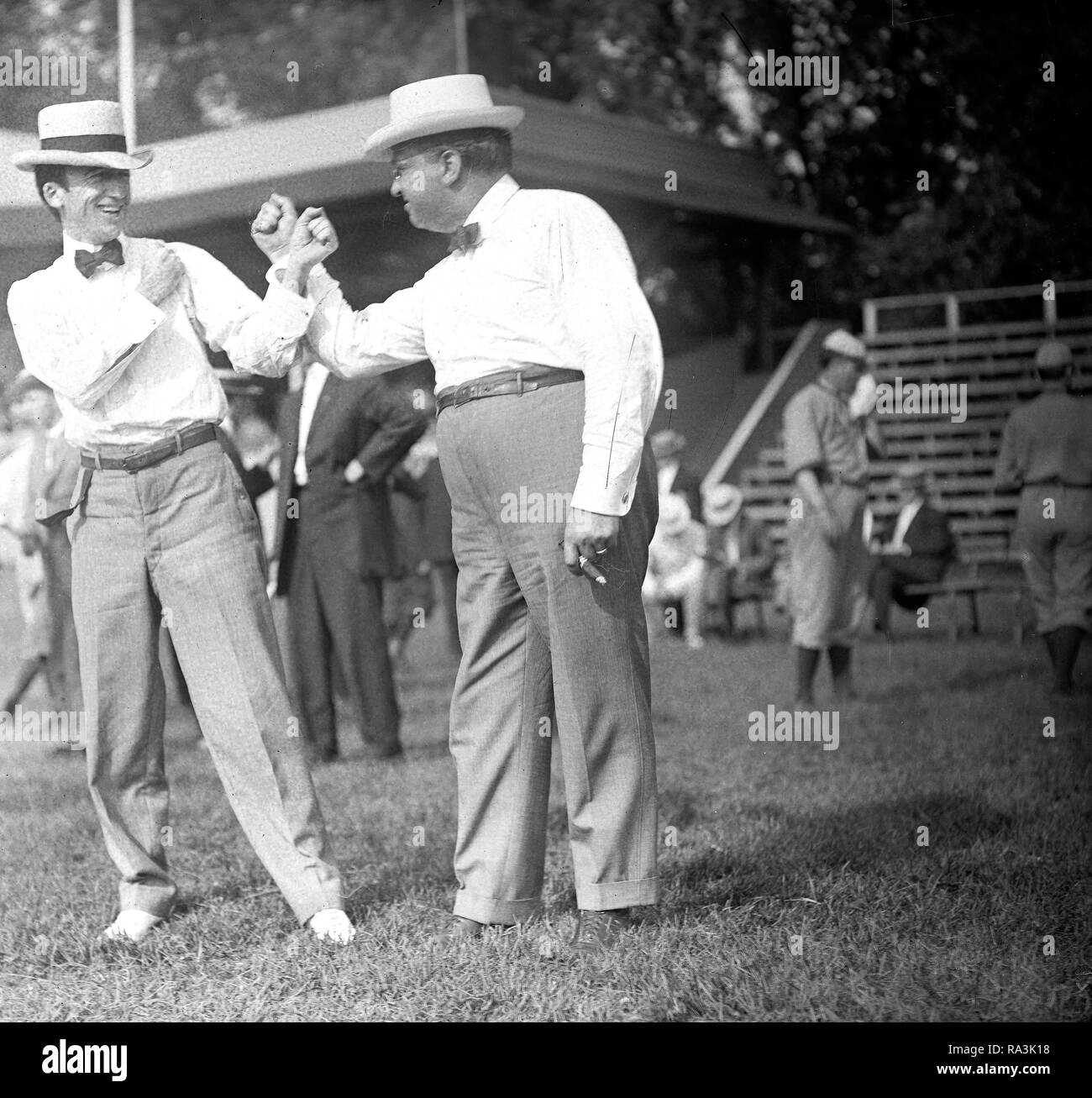 United States Congressmen Byrnes and Billy Wilson pretending to fight ...