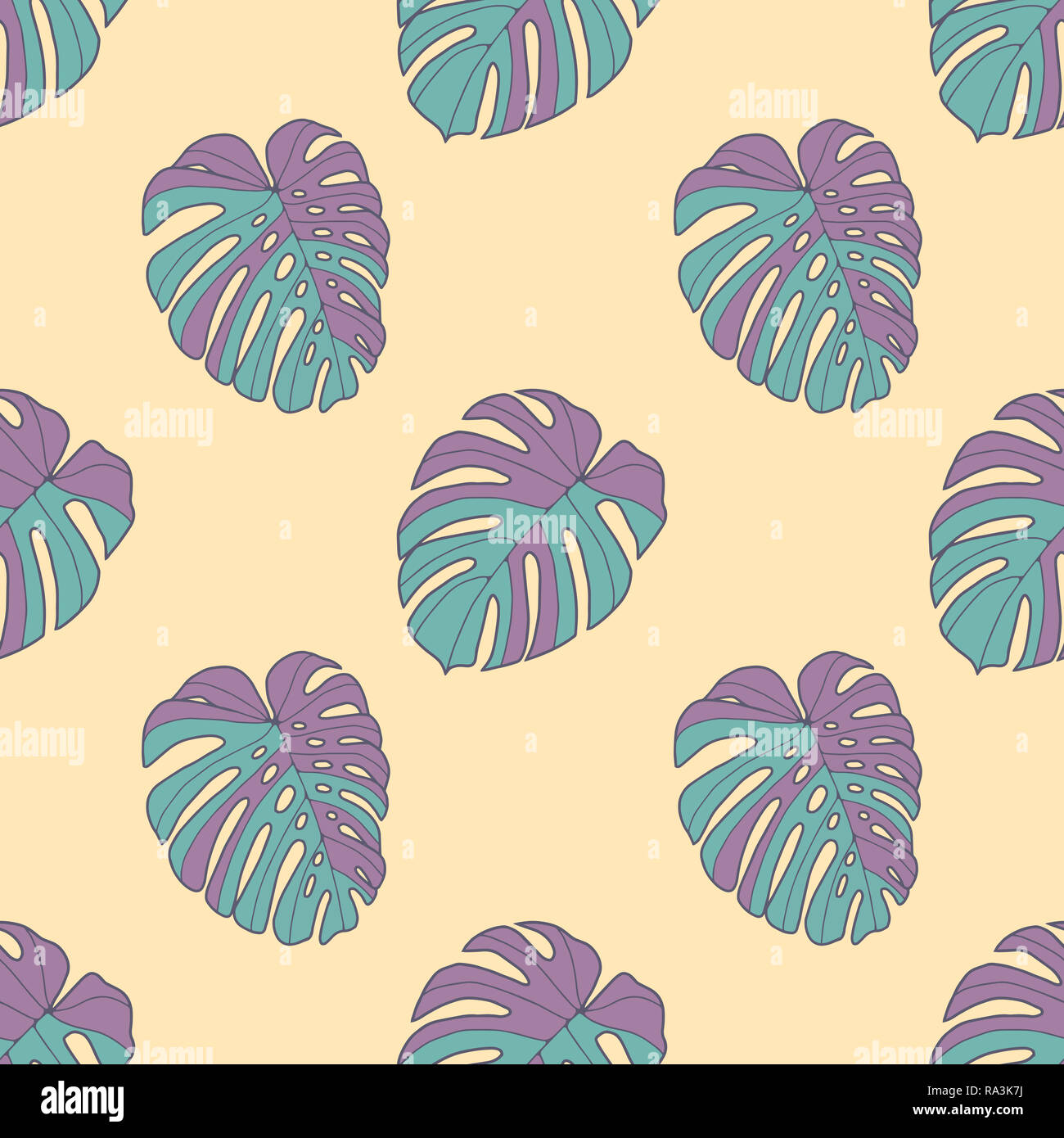 Neon bright graphic illustration seamless pattern with teal and purple ...