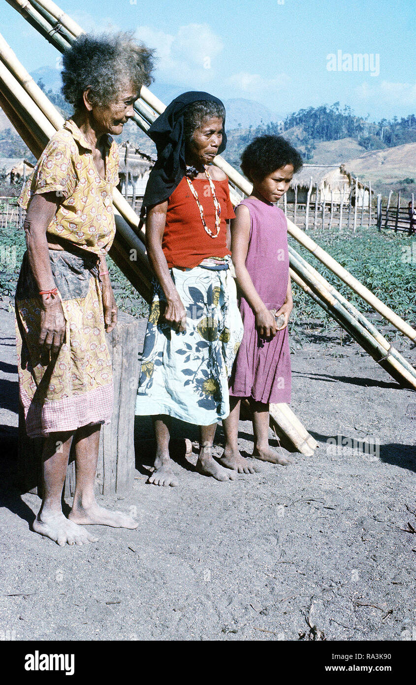 1979 - A native family stands together for a picture in the Philippines ...