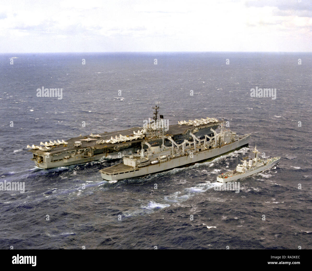 1979 - A starboard quarter view of the aircraft carrier USS ...