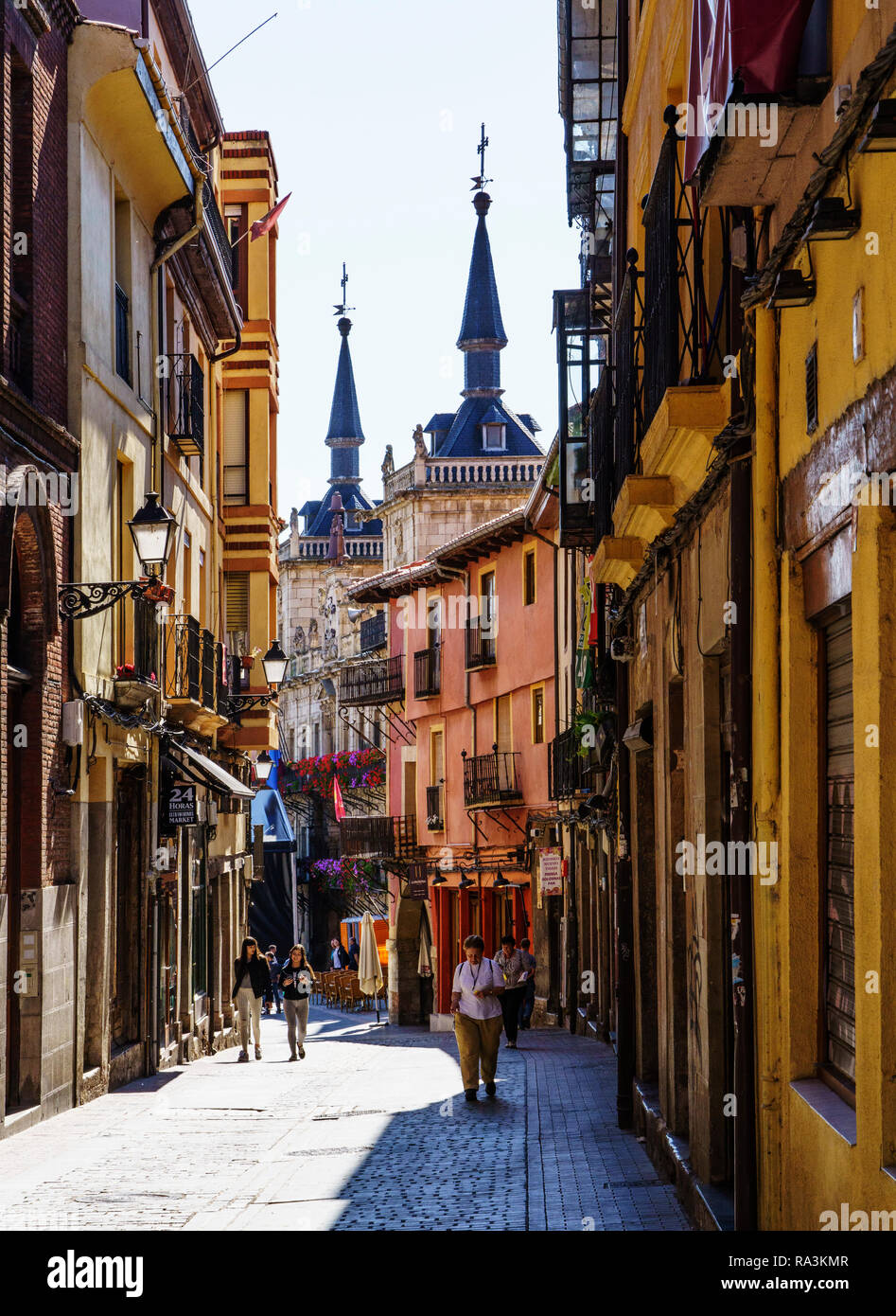 small side street in Leon Stock Photo - Alamy