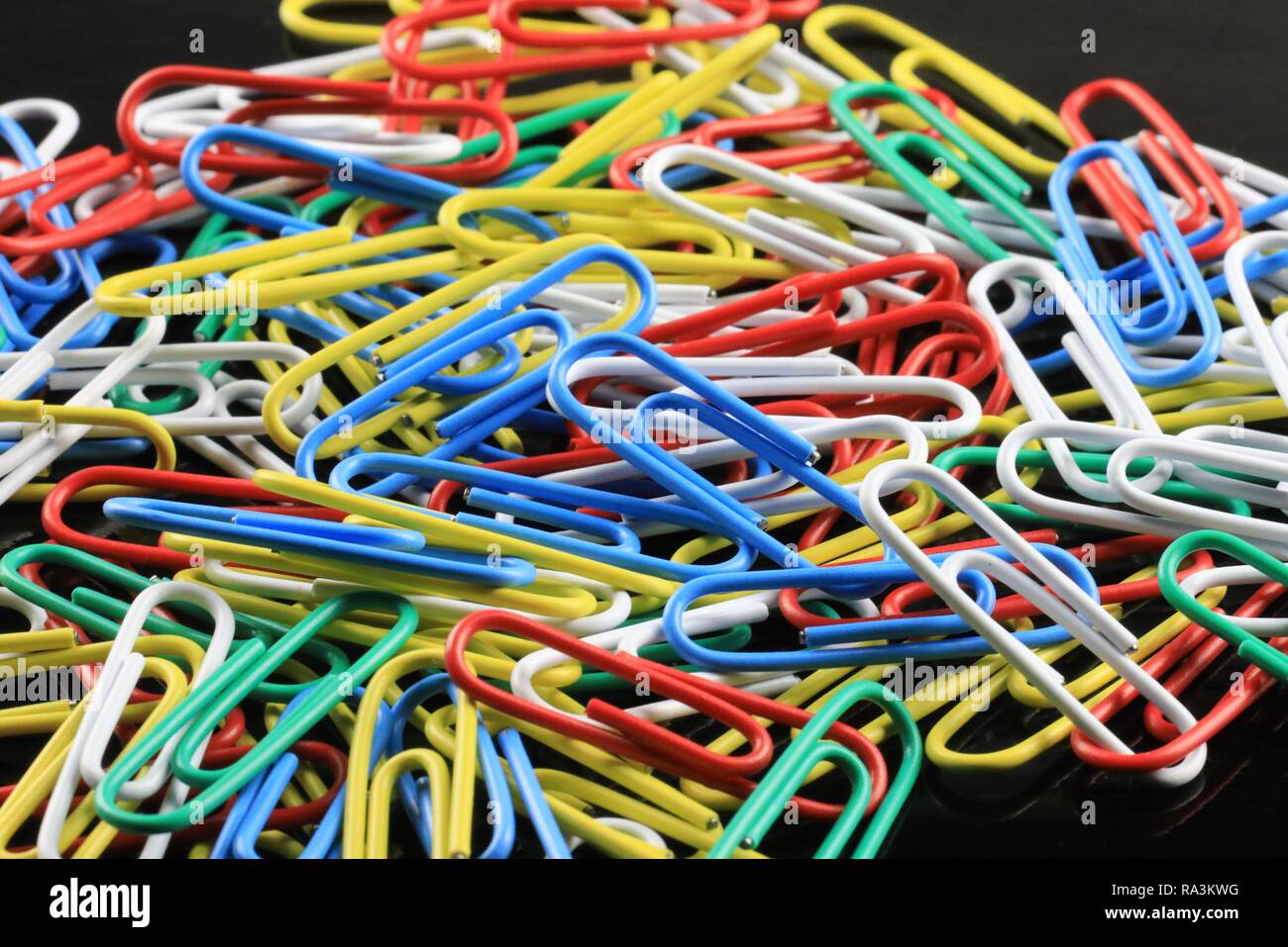 Colorful paper clips in a pile Stock Photo - Alamy