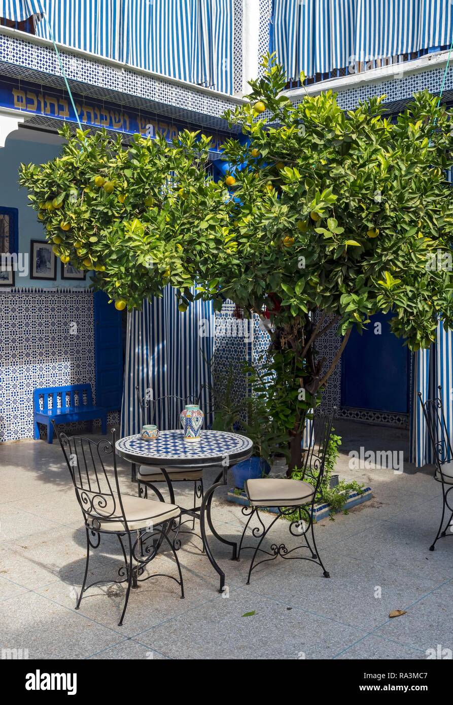 Blue-and-white courtyard of Salat Al Azama, Lazama, Synagogue ...