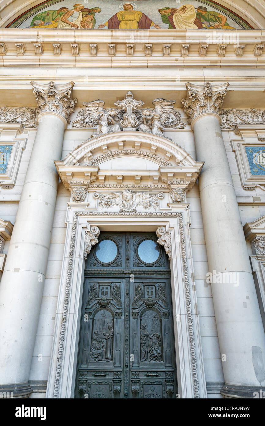Berliner Dome Cathedral Facade Door On Museum Island In Berlin Germany berliner-dome-cathedral-facade-door-on-museum-island-in-berlin-germany